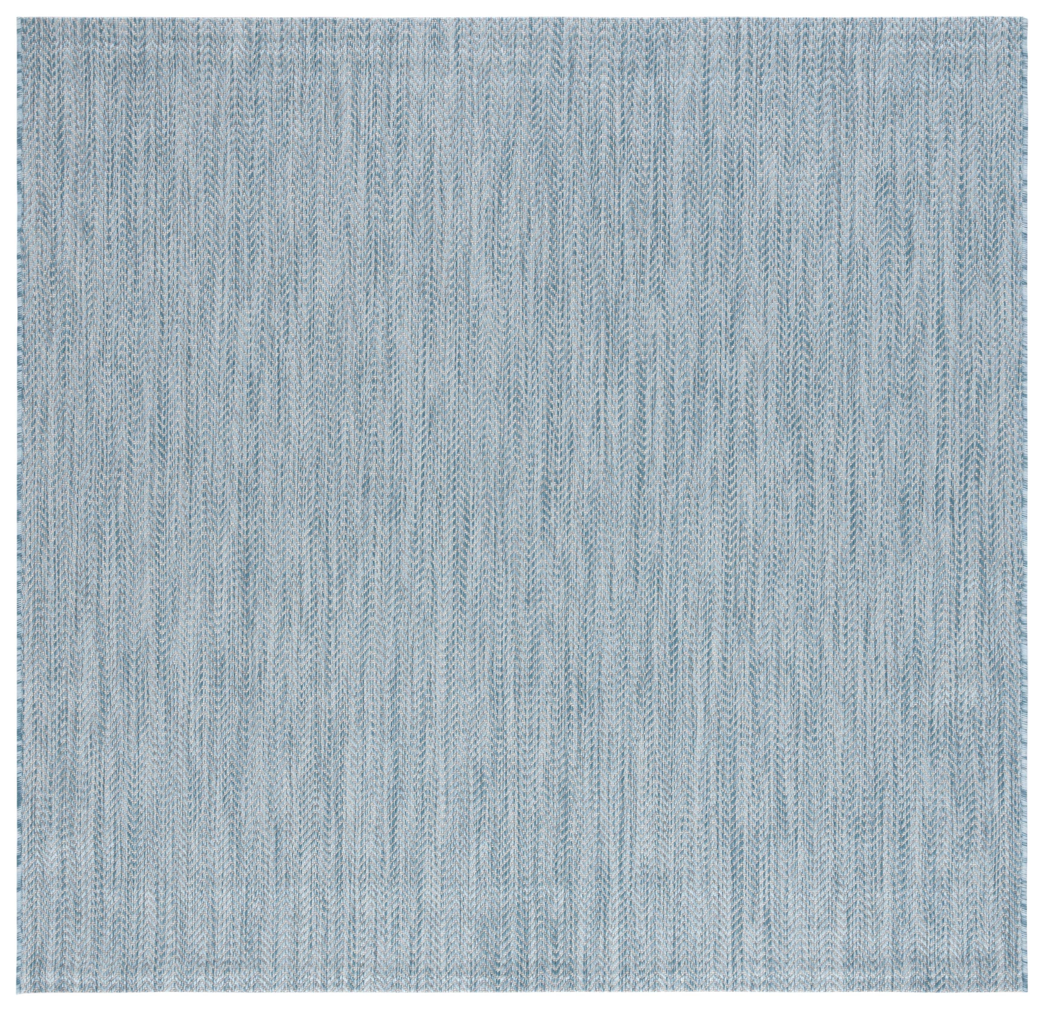 SAFAVIEH Courtyard Blazhe Chevron Indoor/Outdoor Area Rug, Aqua/Grey ...