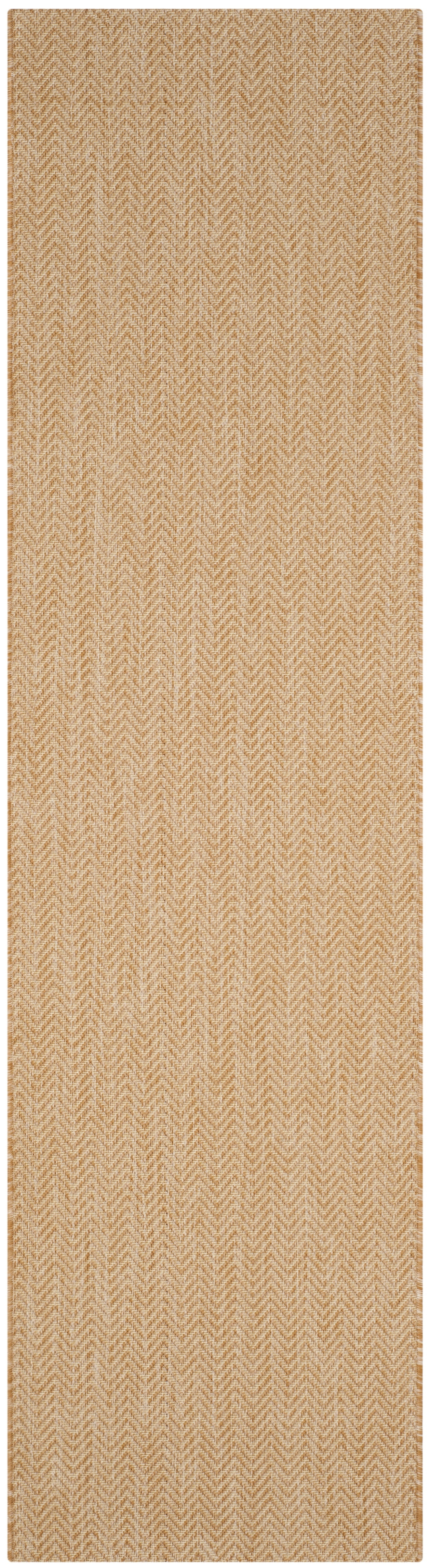 SAFAVIEH Courtyard Blazhe Chevron Indoor/Outdoor Runner Rug, Natural ...