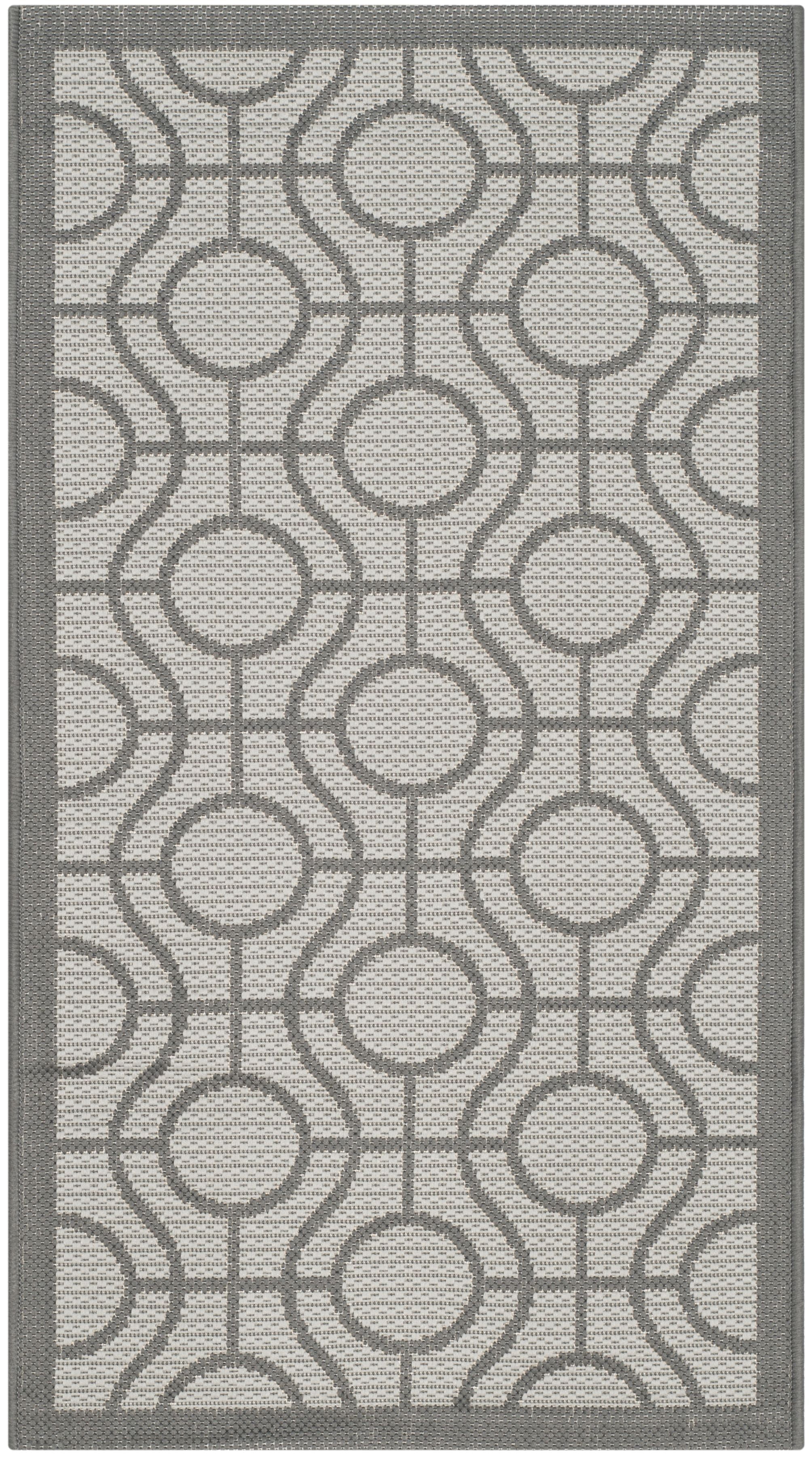 SAFAVIEH Courtyard Brian Geometric Indoor/Outdoor Area Rug, Light Grey ...
