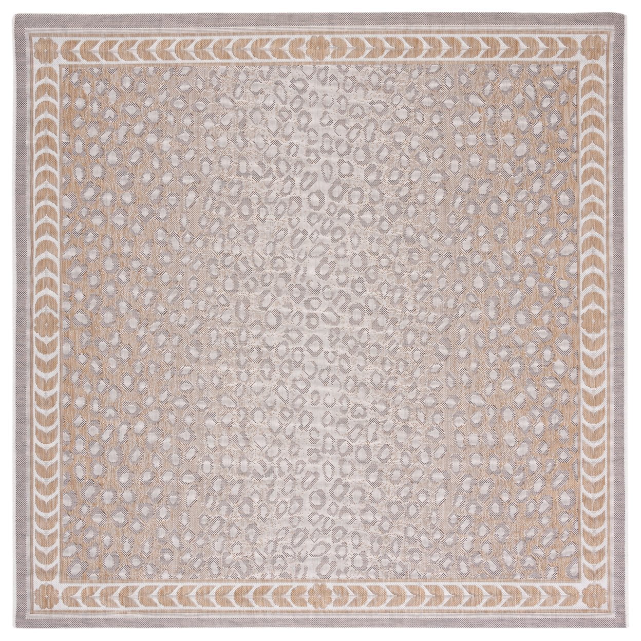 SAFAVIEH Courtyard Candace Spotted Indoor/Outdoor Area Rug, Beige/Gold ...
