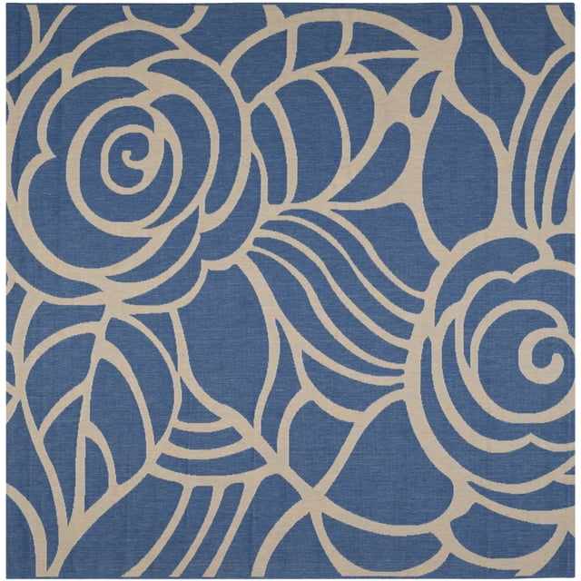 SAFAVIEH Courtyard Chester Floral Indoor/Outdoor Area Rug, 7'10" x 7'10 ...