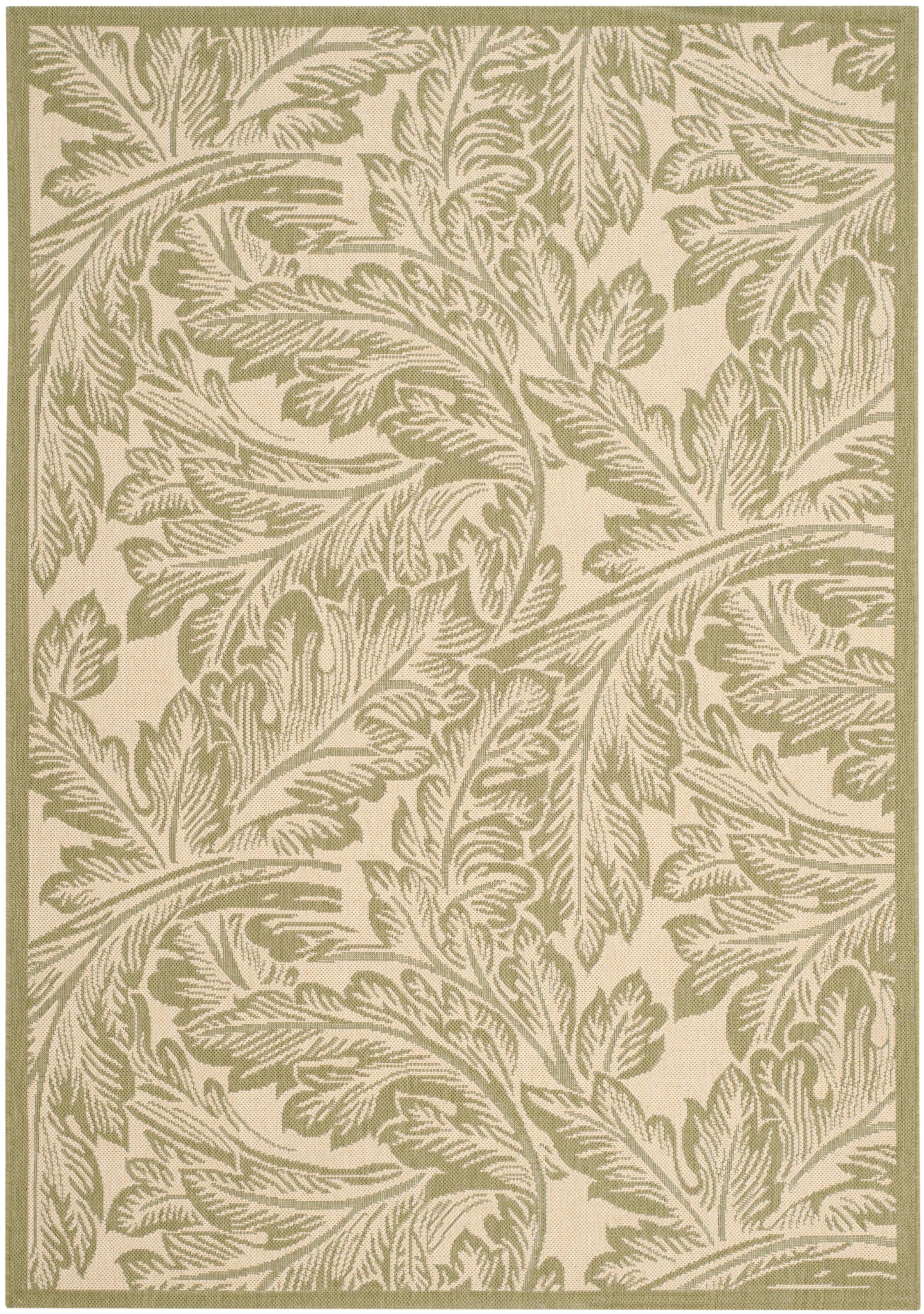 SAFAVIEH Courtyard Connie Floral Indoor/Outdoor Area Rug, Natural/Olive ...