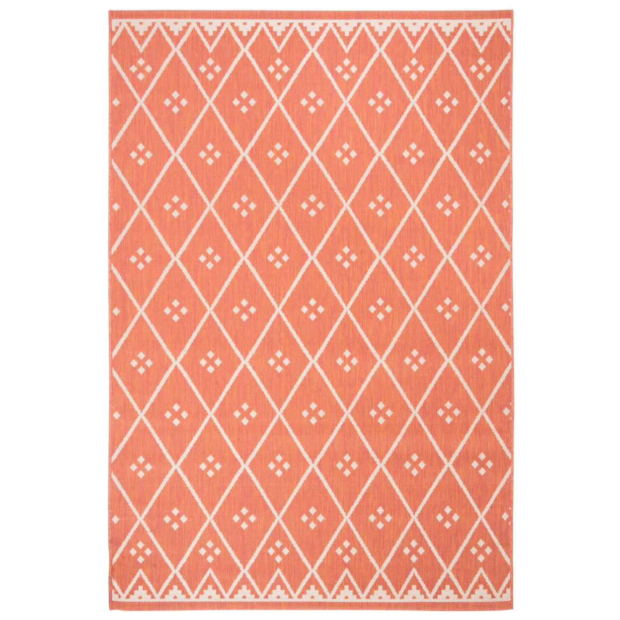SAFAVIEH Courtyard Cori Bordered Indoor/Outdoor Area Rug, Terracotta ...