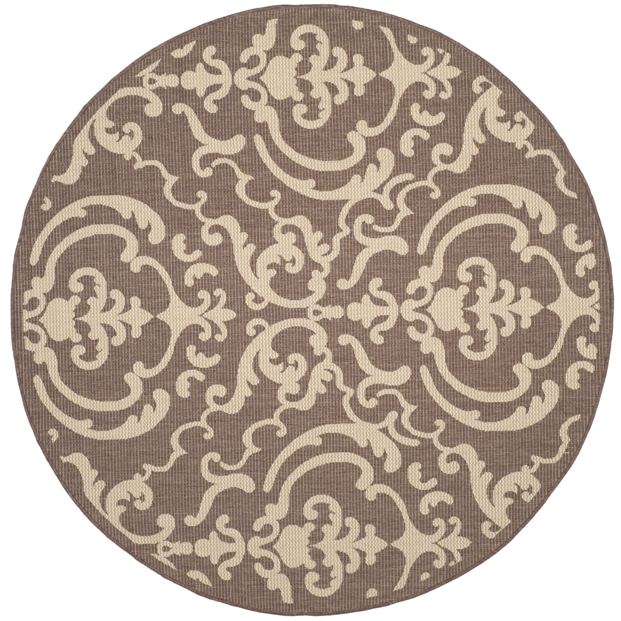 SAFAVIEH Courtyard Dara Damask Indoor/Outdoor Area Rug, 6'7" x 6'7 ...