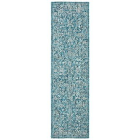 SAFAVIEH Courtyard Darin Traditional Indoor/Outdoor Runner, 2'3" x 16 ...