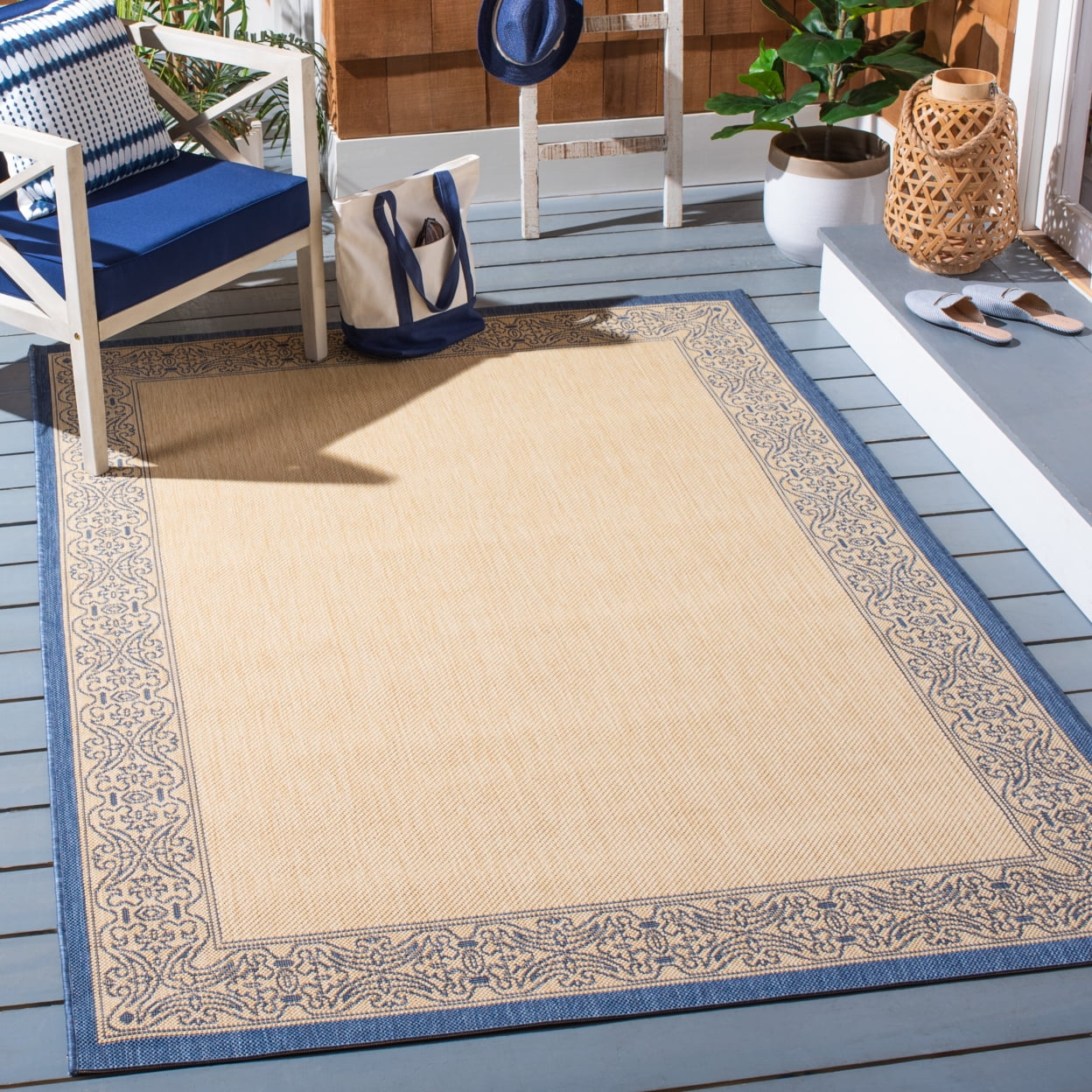 SAFAVIEH Courtyard Donna Traditional Indoor/Outdoor Area Rug, 9' x 12 ...
