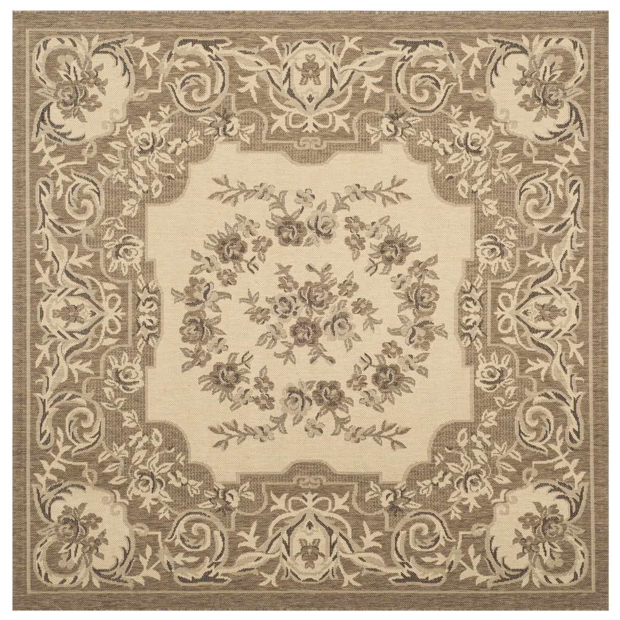 SAFAVIEH Courtyard Dorian Traditional Indoor/Outdoor Area Rug, Cream ...