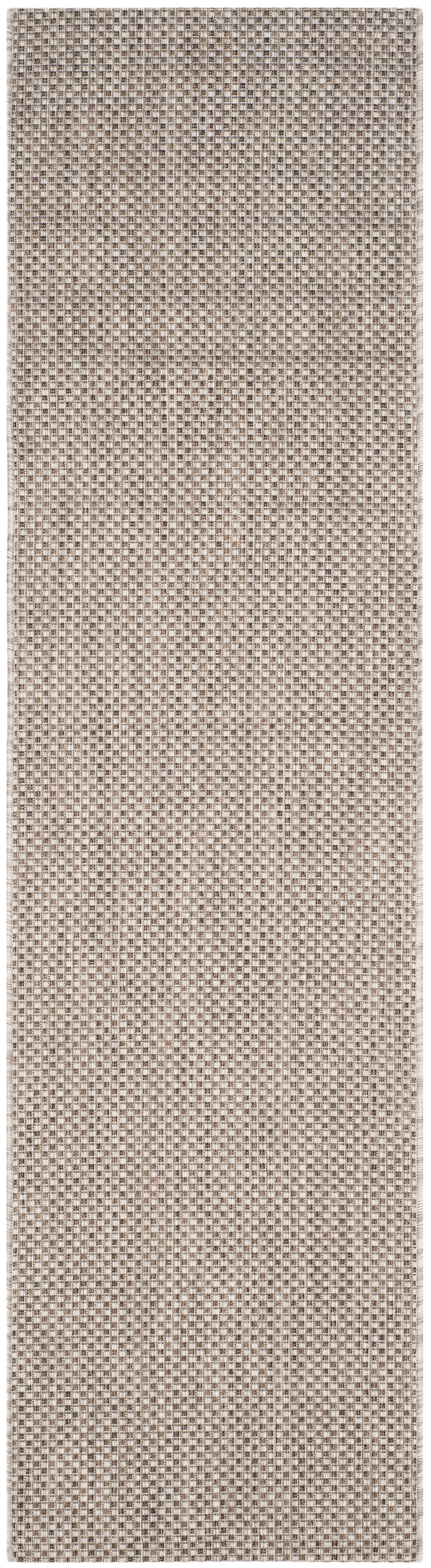 SAFAVIEH Courtyard Finnian Solid Indoor/Outdoor Runner Rug, Beige/Brown ...