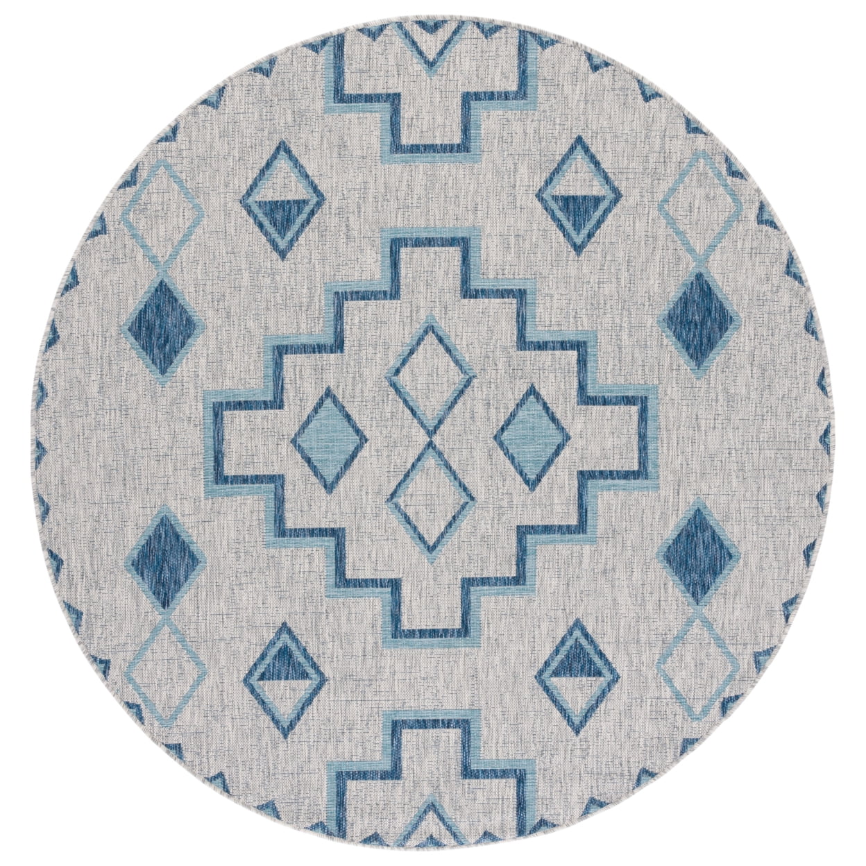 SAFAVIEH Courtyard Floella Geometric Indoor/Outdoor Area Rug, 6'7" x 6 ...