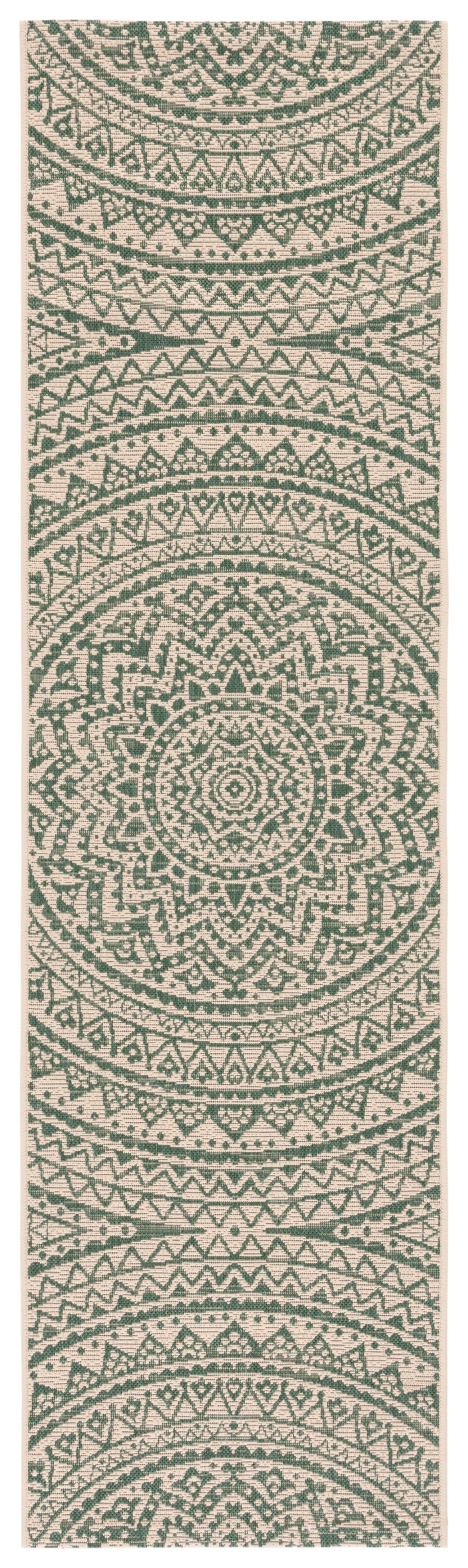 SAFAVIEH Courtyard Gracelyn Medallion Indoor/Outdoor Runner Rug, Beige ...