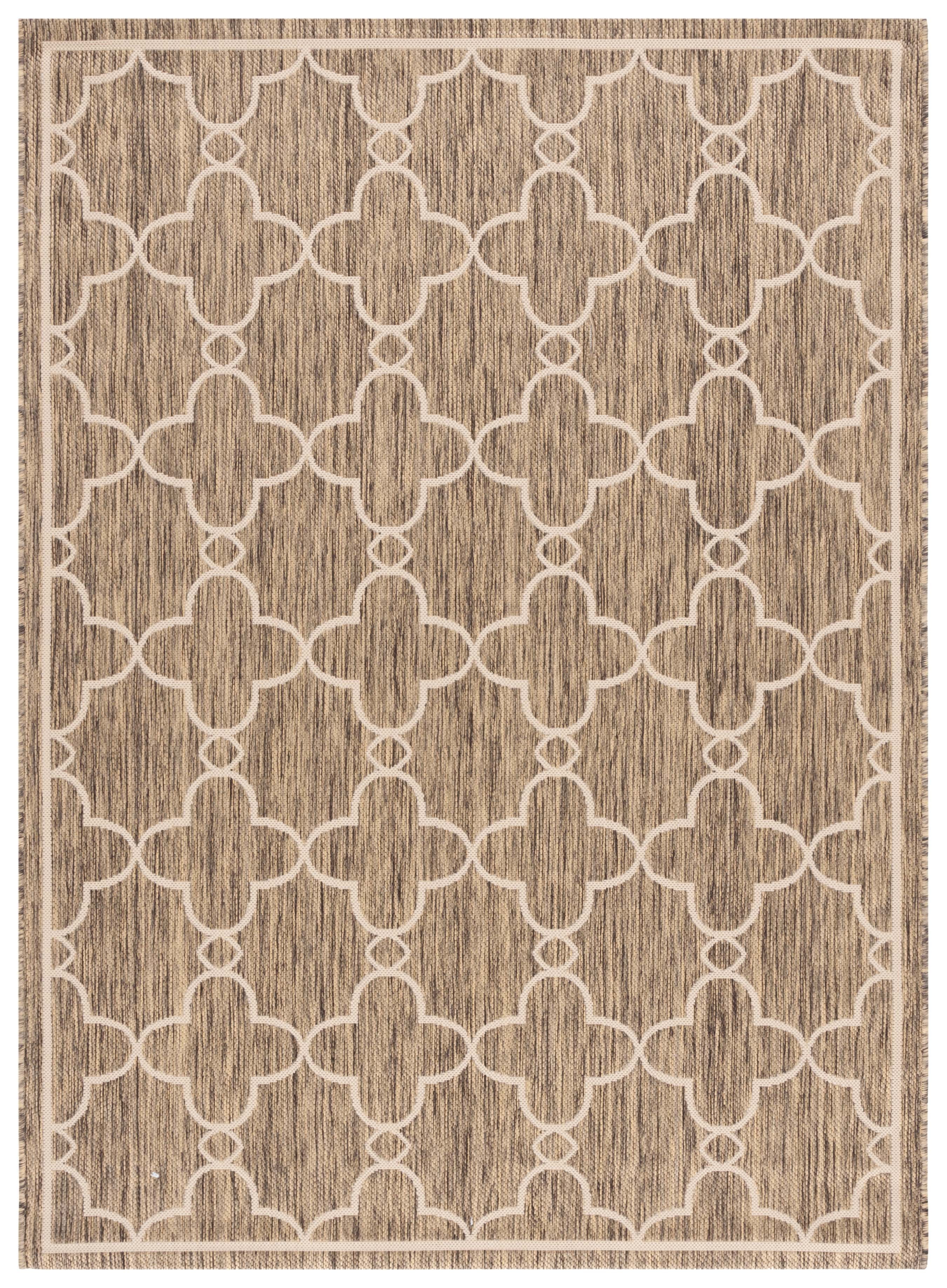 SAFAVIEH Courtyard Harmon Geometric Indoor/Outdoor Area Rug, Toast, 8 ...