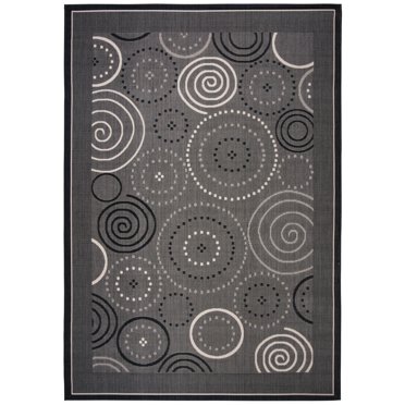 House, Home and More Outdoor Turf Rug - Black - 10' x 10' - Large Patio ...