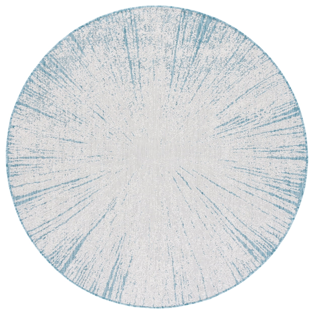 SAFAVIEH Courtyard Jaymz Radiant Indoor/Outdoor Area Rug, Beige/Aqua, 6 ...