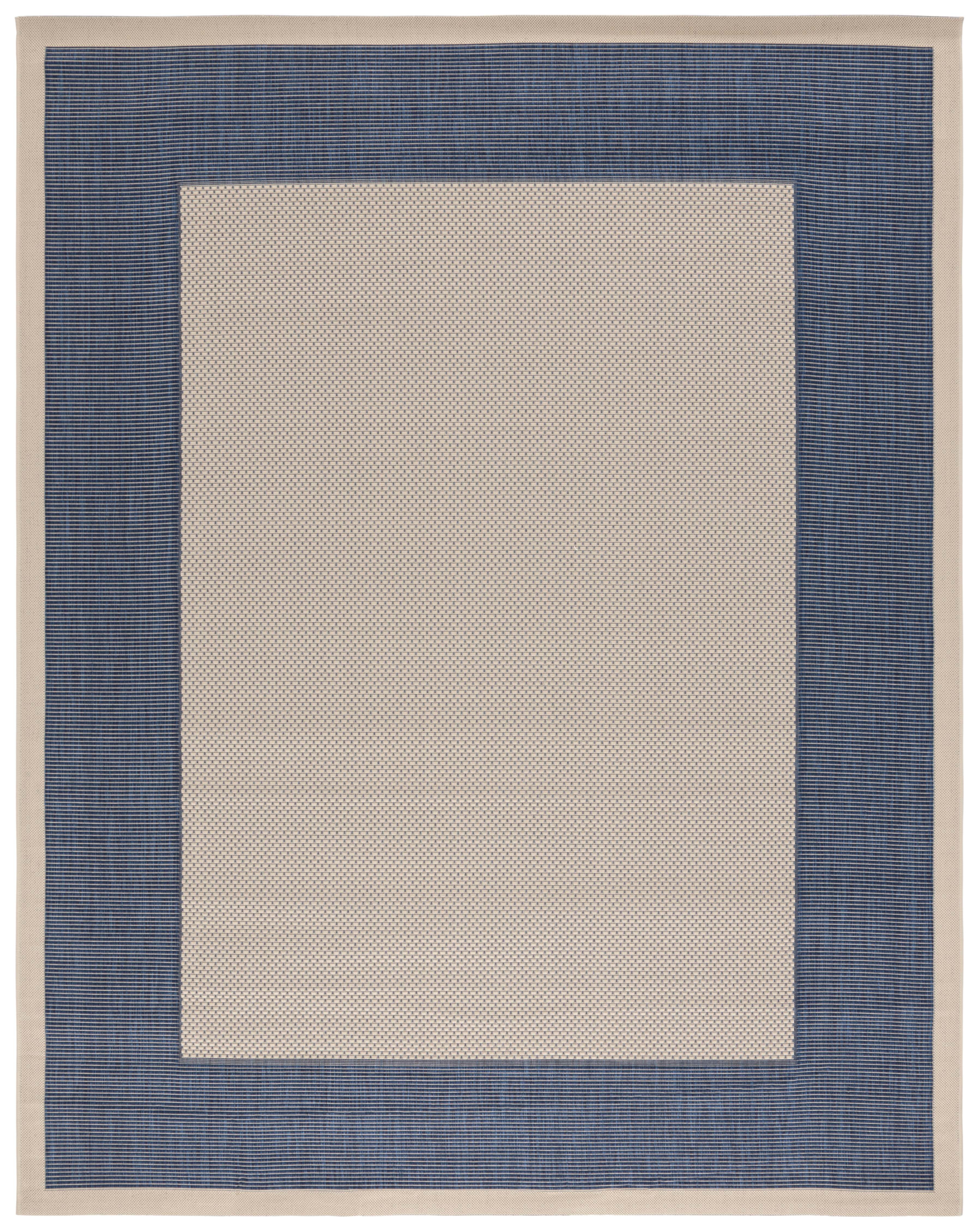 Safavieh Courtyard Justine Bordered Indoor/Outdoor Area Rug, Beige/Navy ...