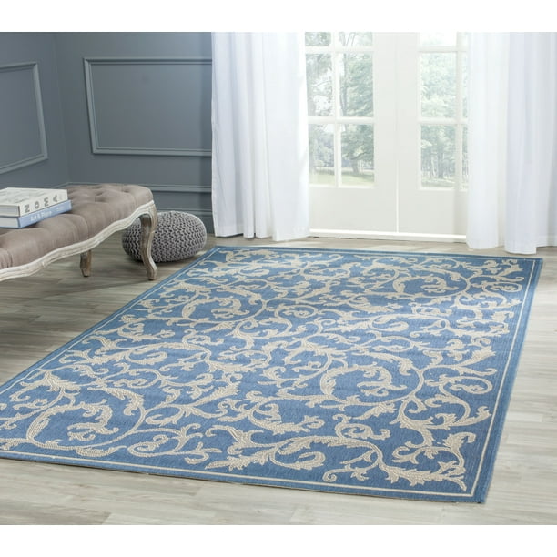 SAFAVIEH Courtyard Kevin Floral Indoor/Outdoor Area Rug, 8' x 11', Blue ...