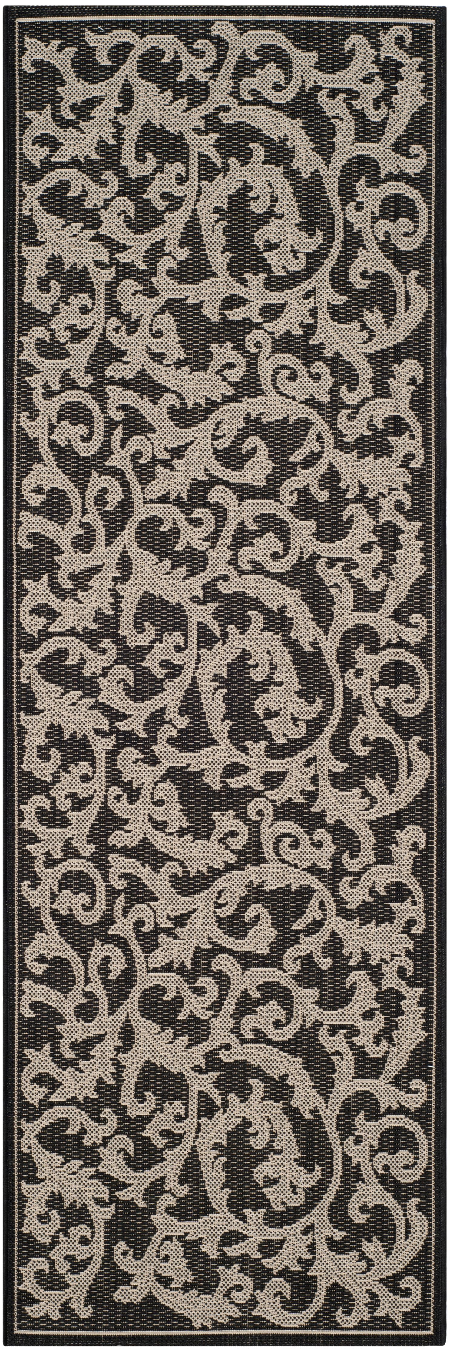 SAFAVIEH Courtyard Kevin Floral Indoor/Outdoor Runner Rug, 2'7" x 8'2 ...