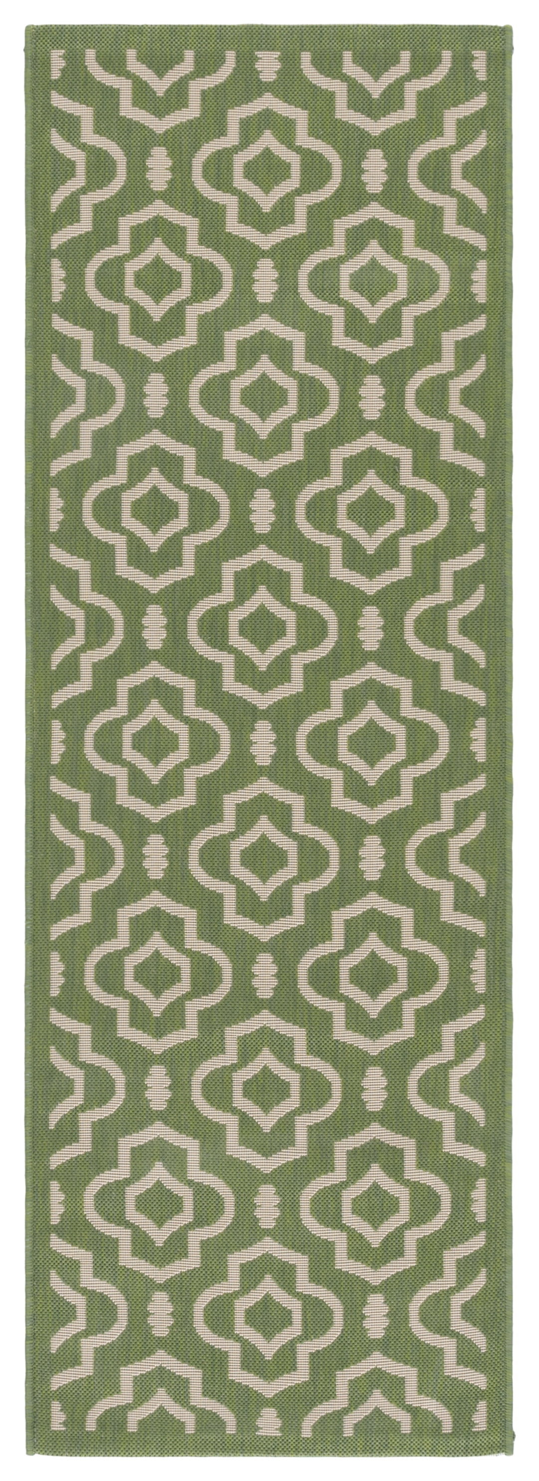Safavieh Courtyard Lavern Geometric Indoor/Outdoor Runner Rug, Green ...