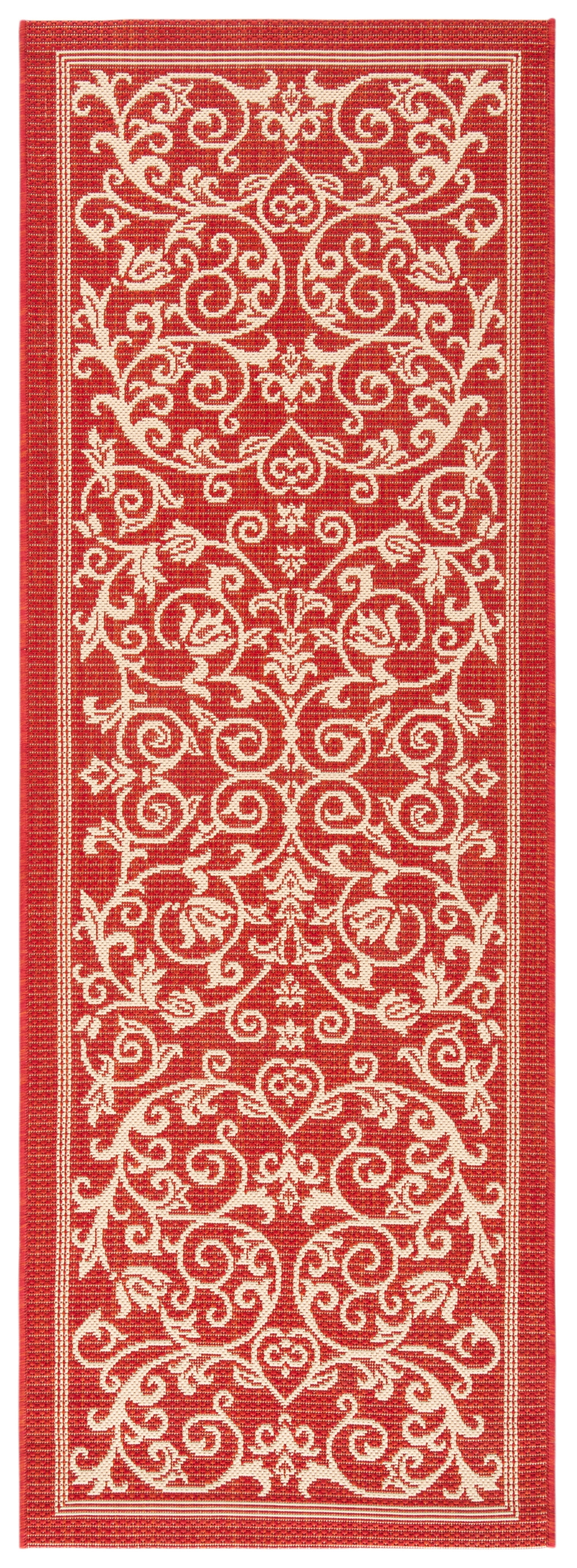 Safavieh Courtyard Nanda Botanical Indoor/Outdoor Runner Rug, Red ...