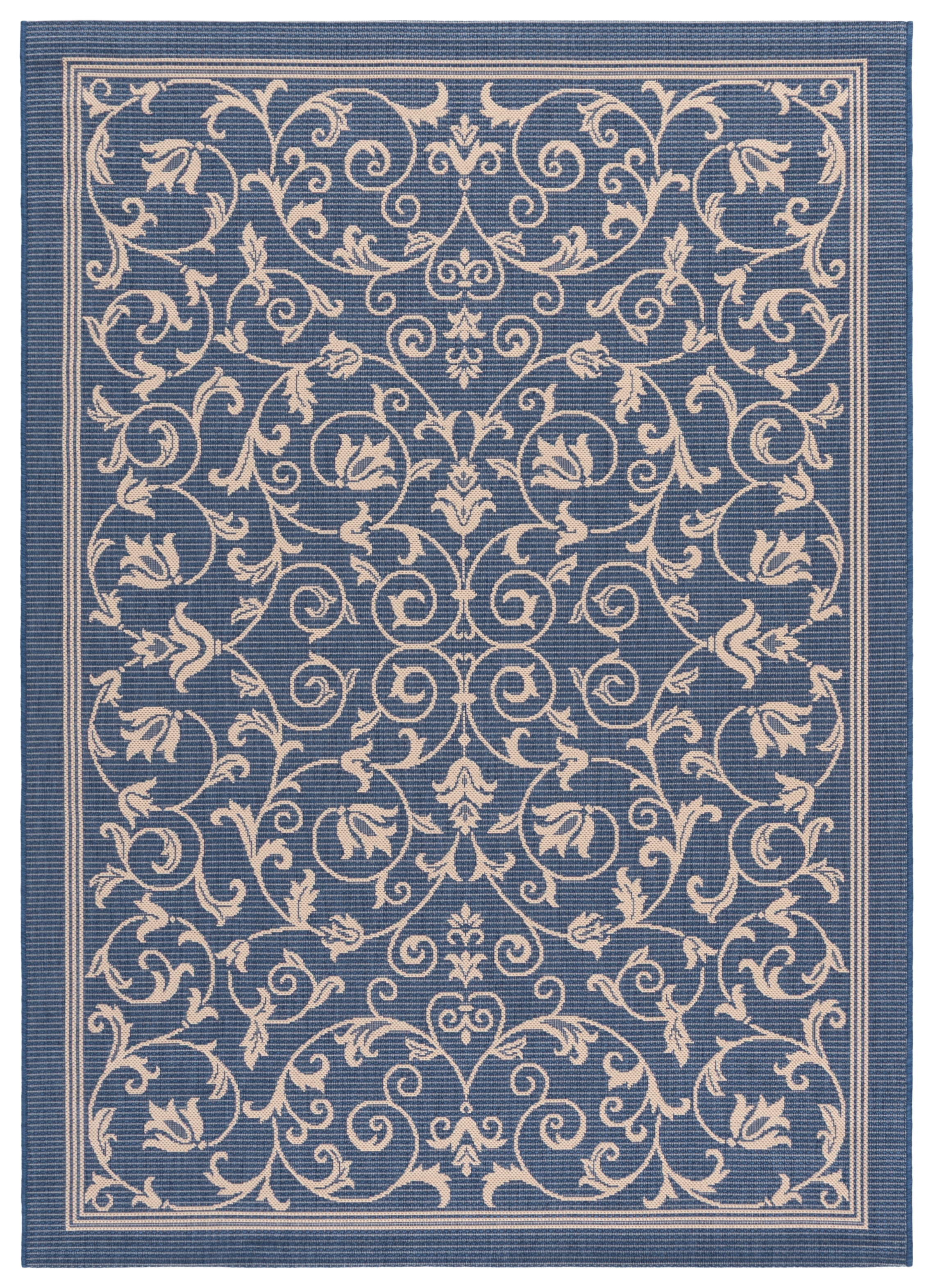Safavieh Courtyard Nanda Botanical Indoor/Outdoor Area Rug, Blue ...