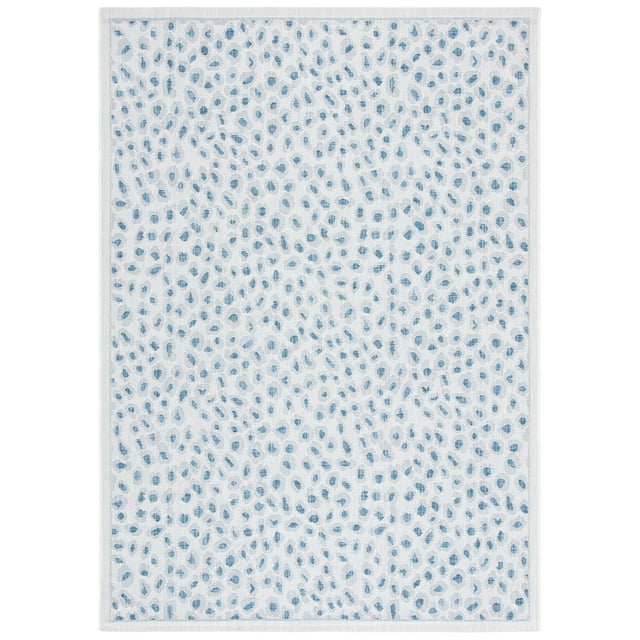 SAFAVIEH Courtyard Otis Spotted Indoor/Outdoor Area Rug, Ivory/Blue, 2 ...