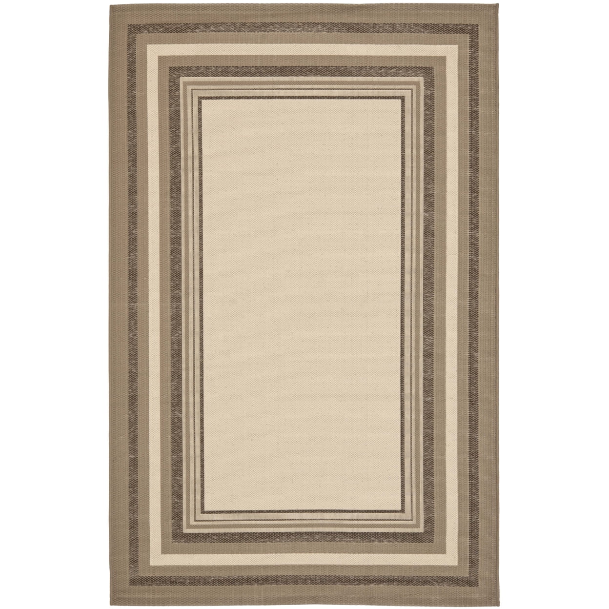 SAFAVIEH Courtyard Phoebe Bordered Indoor/Outdoor Area Rug, Beige/Dark ...