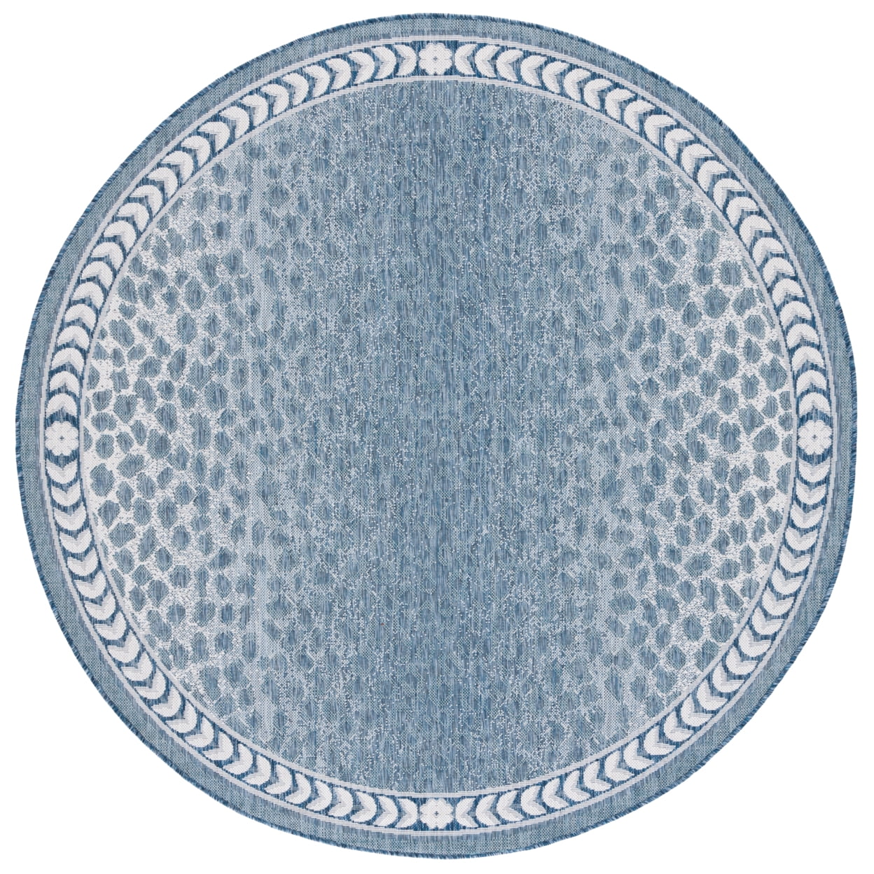SAFAVIEH Courtyard Regent Animal Indoor/Outdoor Area Rug, Blue/Ivory, 6 ...