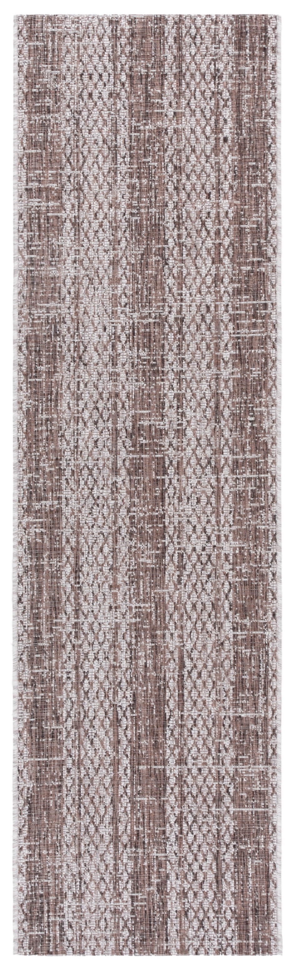 SAFAVIEH Courtyard Robert Striped Indoor/Outdoor Runner Rug, Light ...