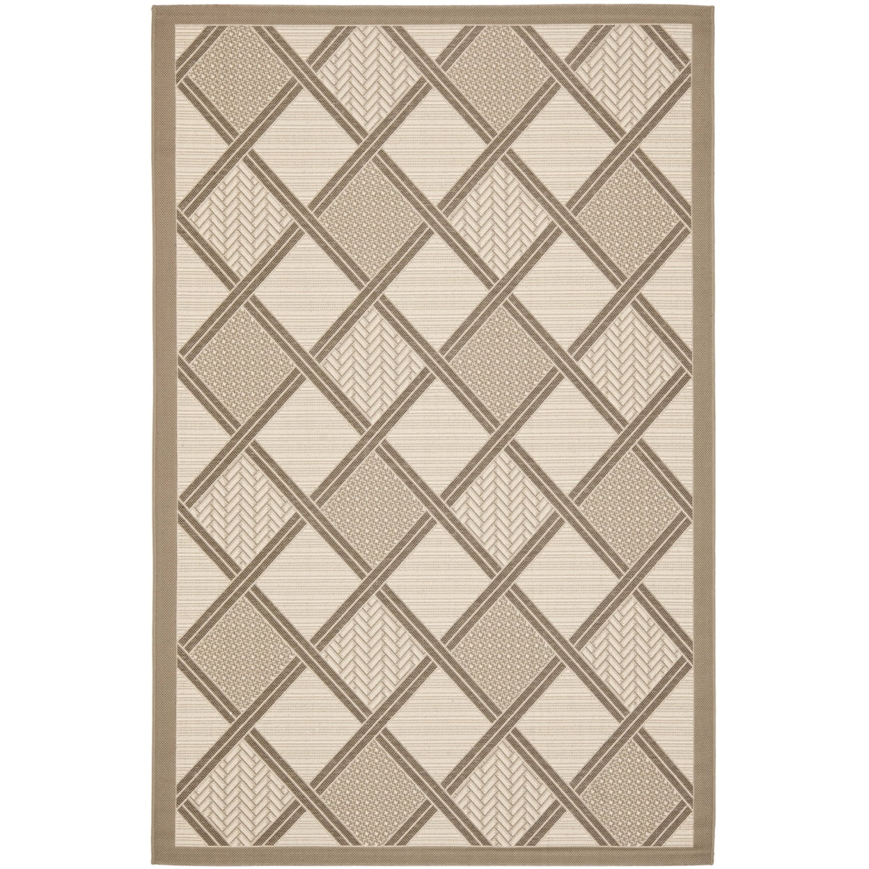 SAFAVIEH Courtyard Shawn Geometric Indoor/Outdoor Area Rug, Beige, 5'3 ...