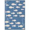 SAFAVIEH Courtyard Trena Fish Print Indoor/Outdoor Area Rug, 4' x 5'7 ...