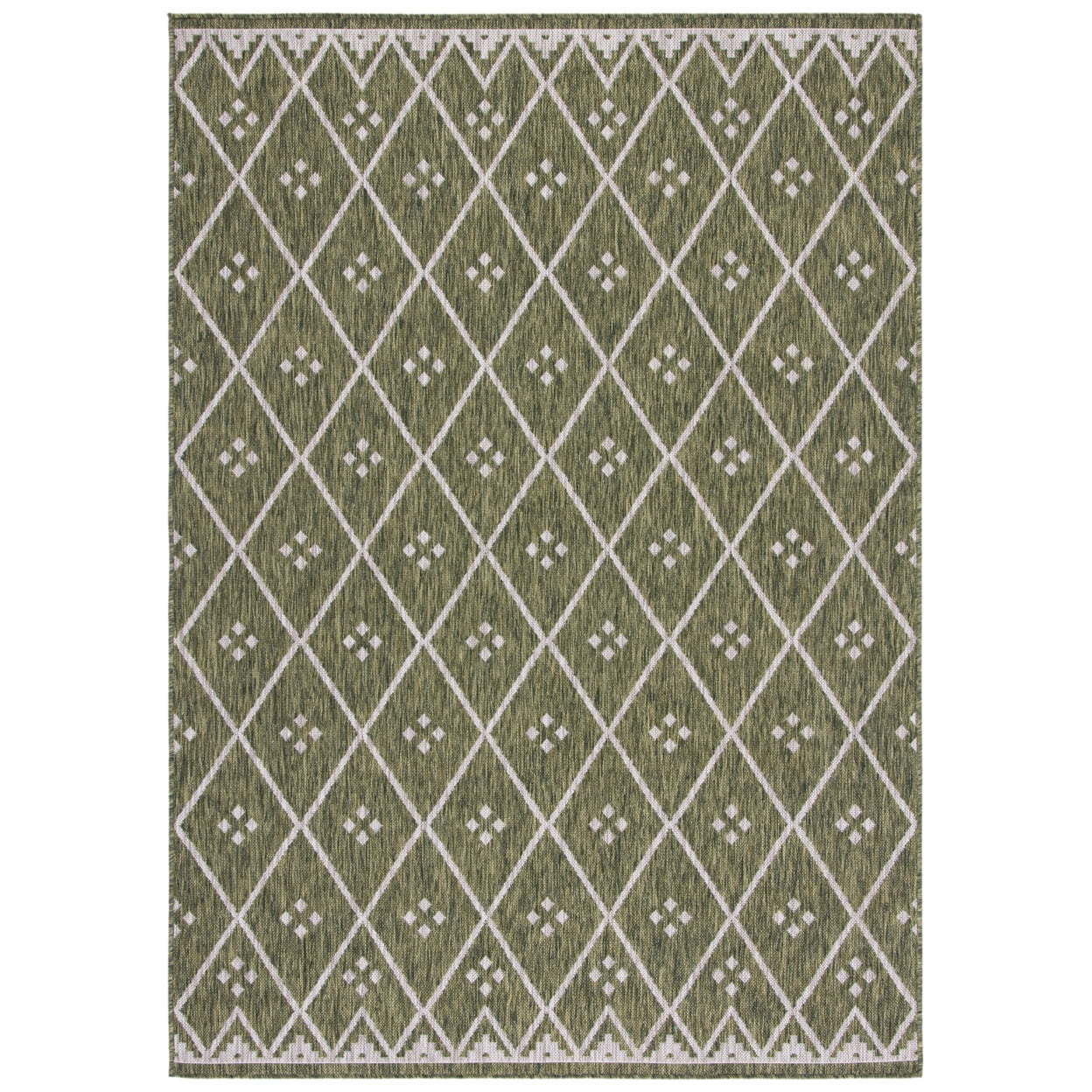 SAFAVIEH Courtyard Wasif Geometric Indoor/Outdoor Area Rug, Green/Grey, 4' x 5'7" - Walmart.com
