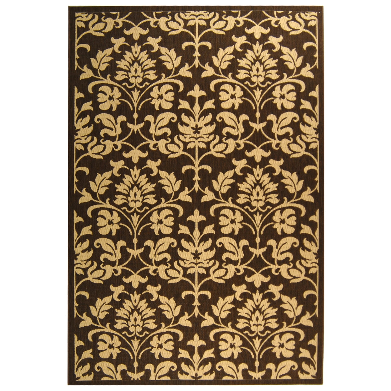 SAFAVIEH Courtyard Yvette Floral Indoor/Outdoor Area Rug, Chocolate ...