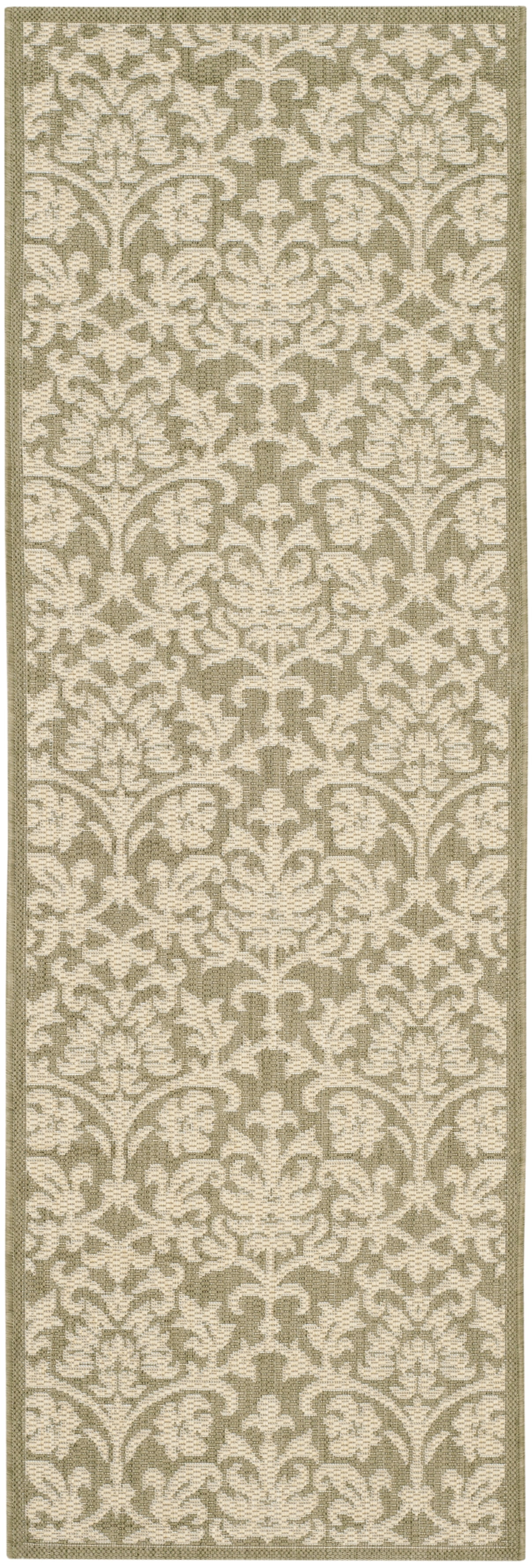 SAFAVIEH Courtyard Yvette Floral Indoor/Outdoor Runner Rug, 2'3" x 6'7 ...