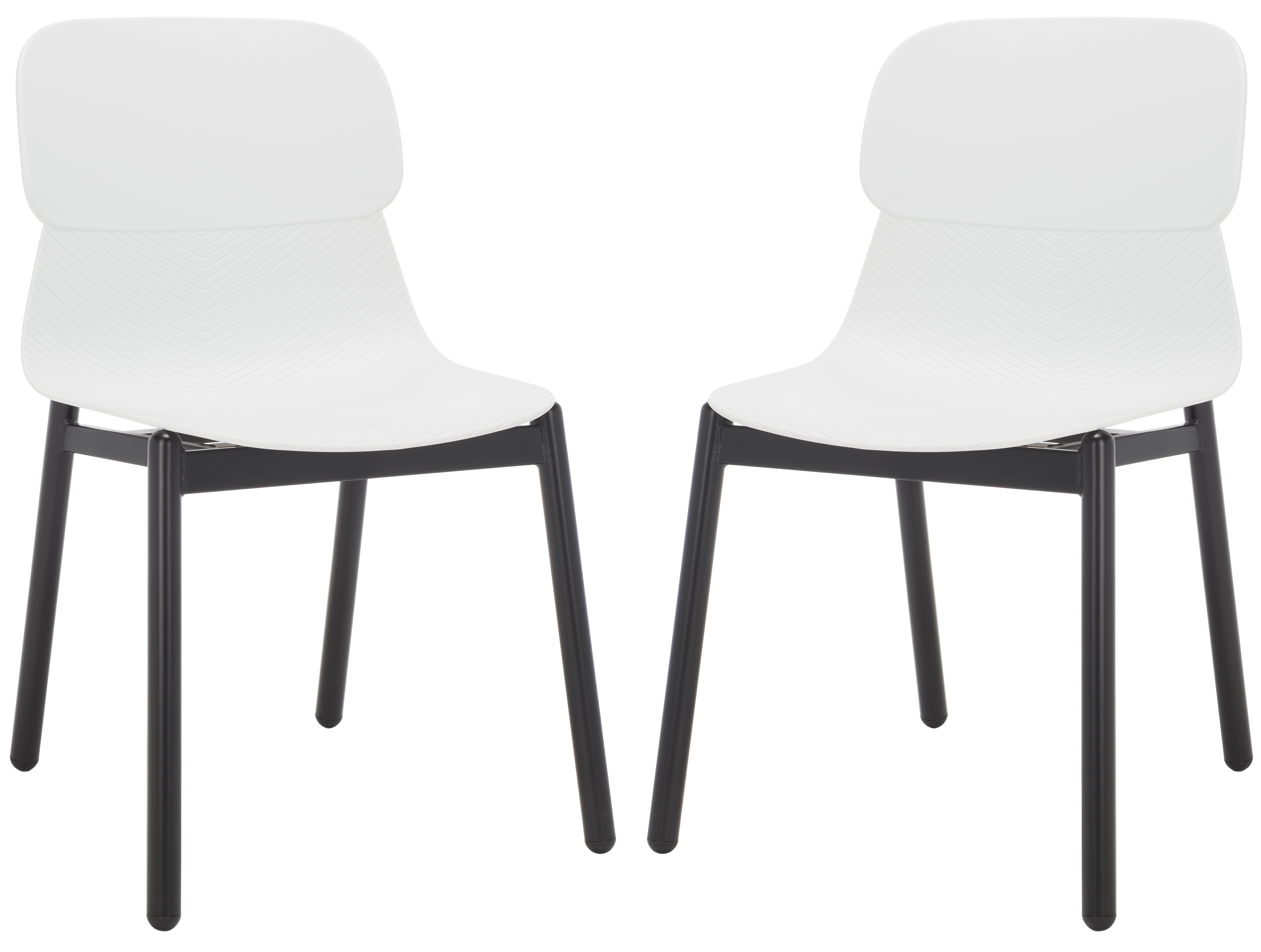 SAFAVIEH Couture Abbie Classic PP Solid Dining Side Chair, White/Black ...