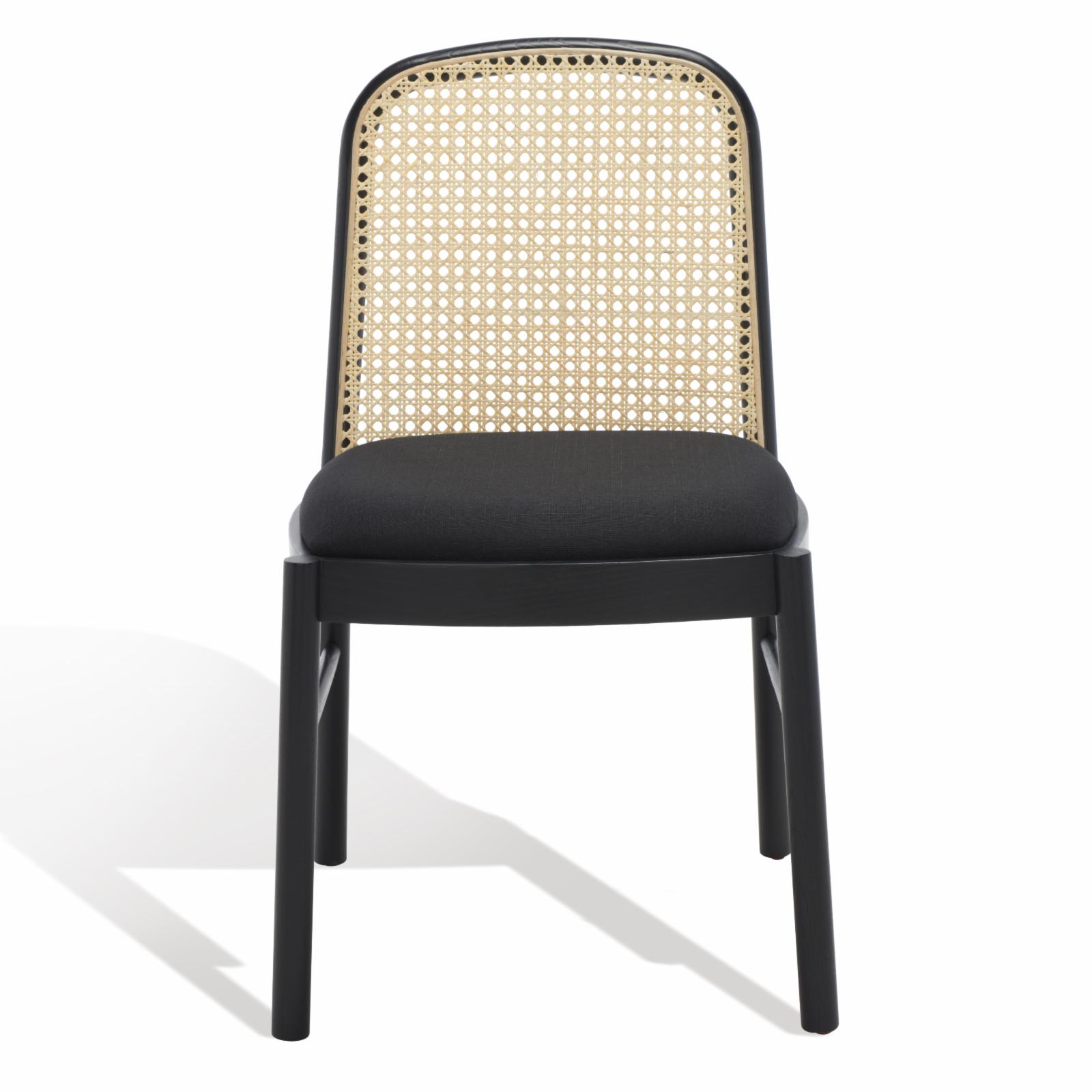 SAFAVIEH Couture Annmarie Contemporary Linen Solid Dining Chair, Black ...