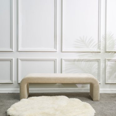 SAFAVIEH Couture Bellisima Solid Tufted Boucle Modern Bench, Tan ...