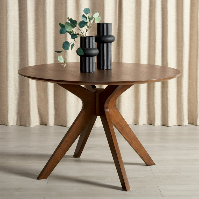 SAFAVIEH Couture Carolee 46 Round Dining Table Walnut Walmart