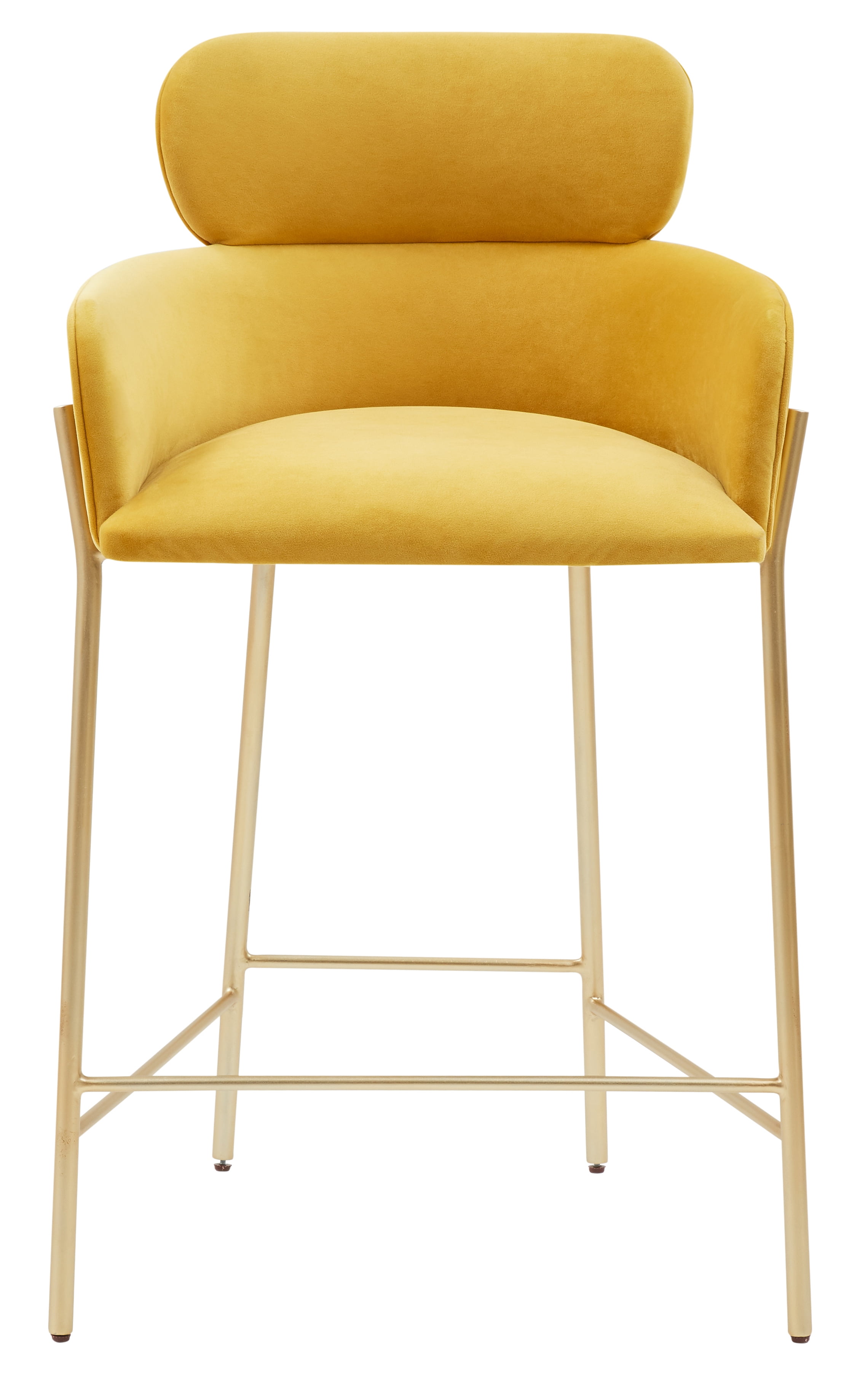 SAFAVIEH Couture Charlize Square Mid Back Counter Stool, Yellow/Gold ...