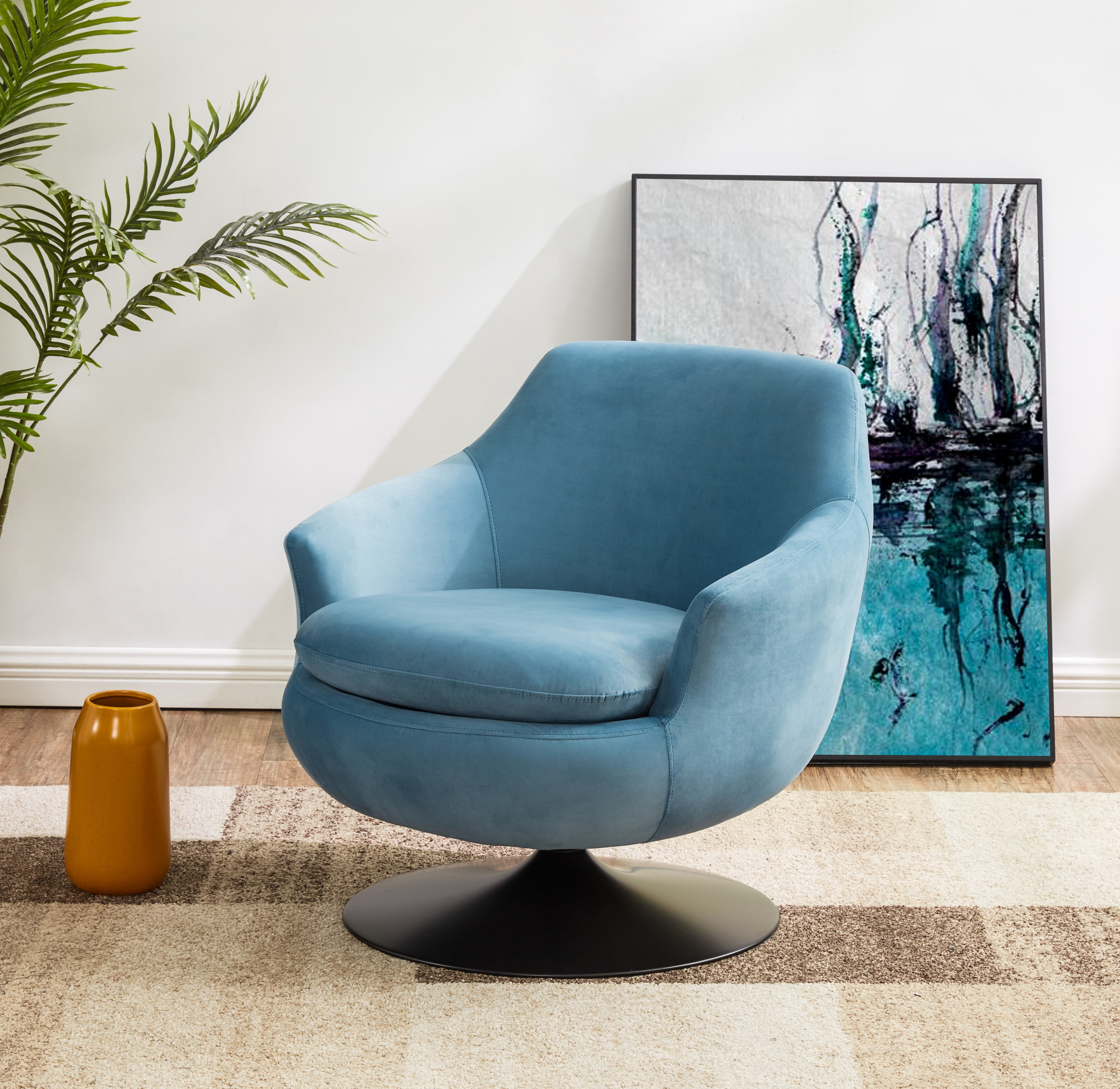 SAFAVIEH Couture Citine Modern Velvet Solid Swivel Accent Chair, Light ...