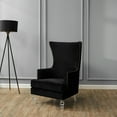 SAFAVIEH Couture Geode Modern Velvet Solid Wingback Chair, Black ...