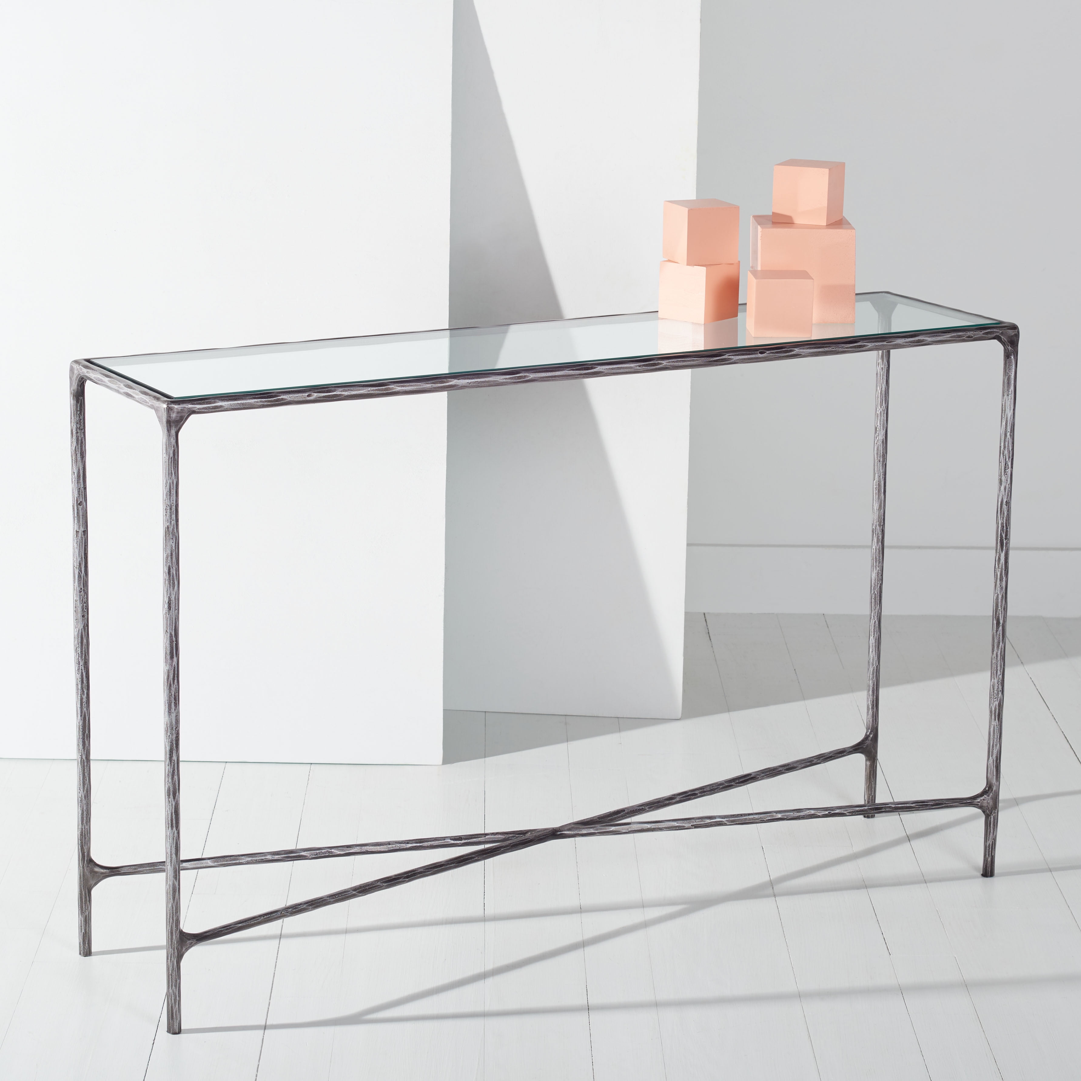 SAFAVIEH Couture Jessa Glam Metal Console Table, Silver - Walmart.com