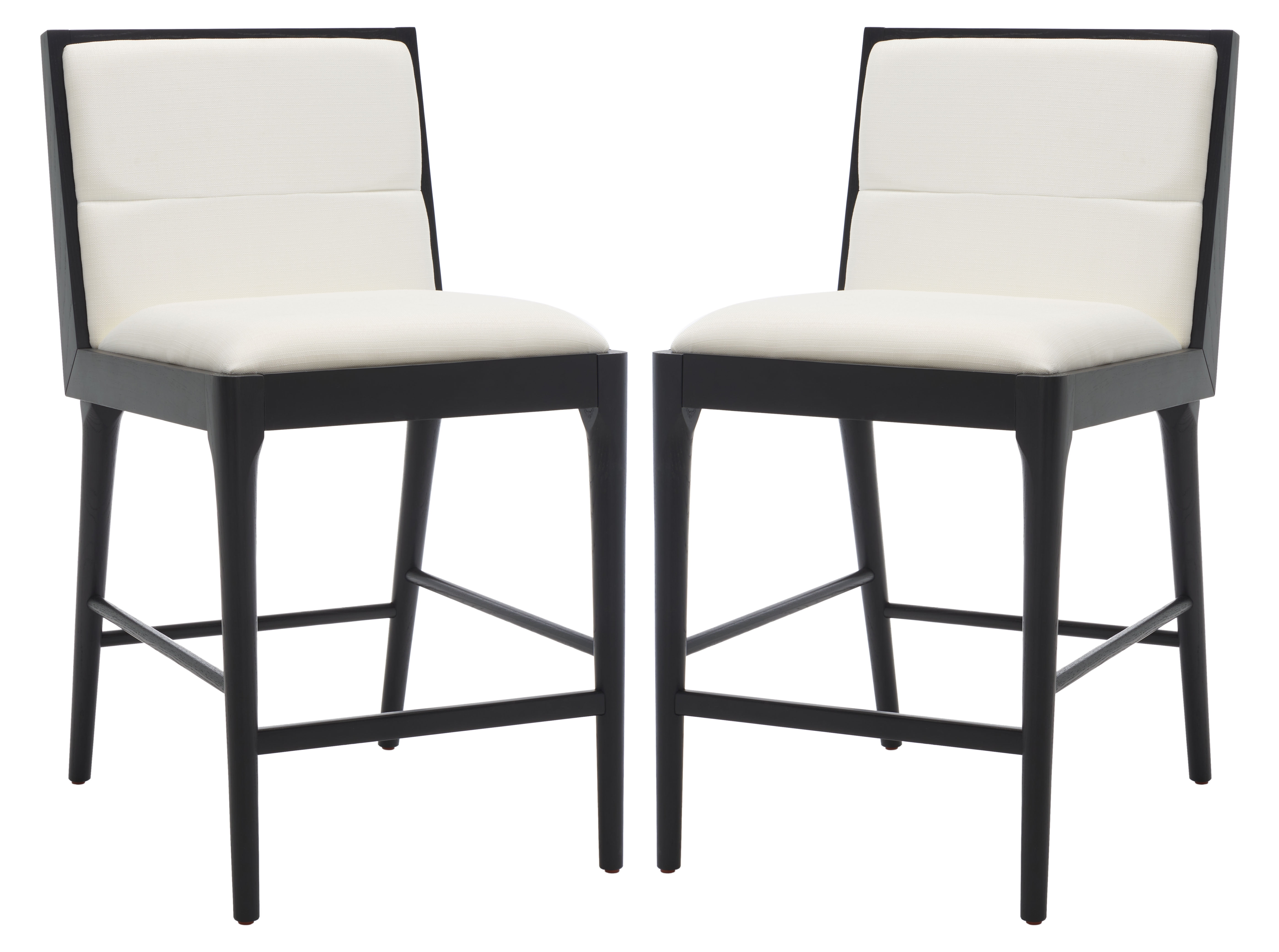 SAFAVIEH Couture Laycee Square Mid Back Counter Stool, Black/White (Set ...