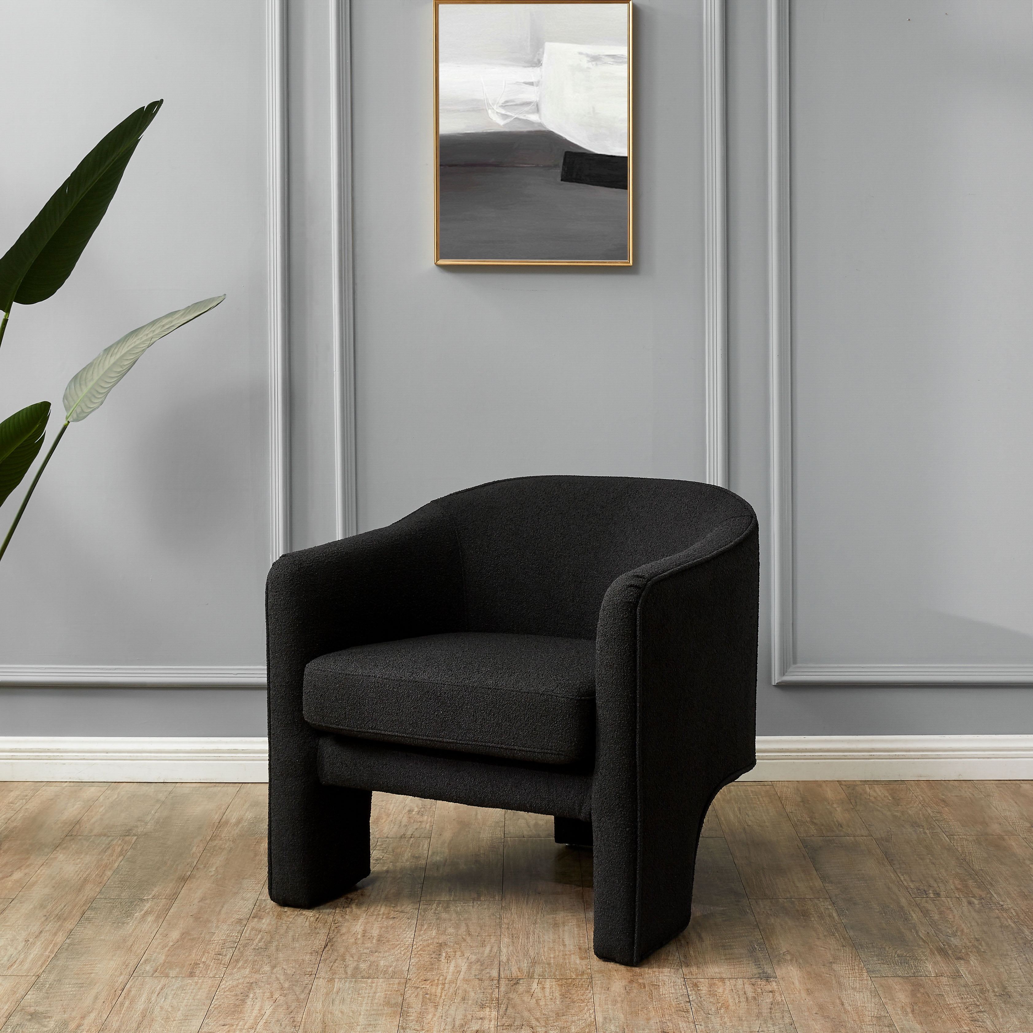 SAFAVIEH Couture Londyn Modern Boucle Solid Accent Chair, Black ...