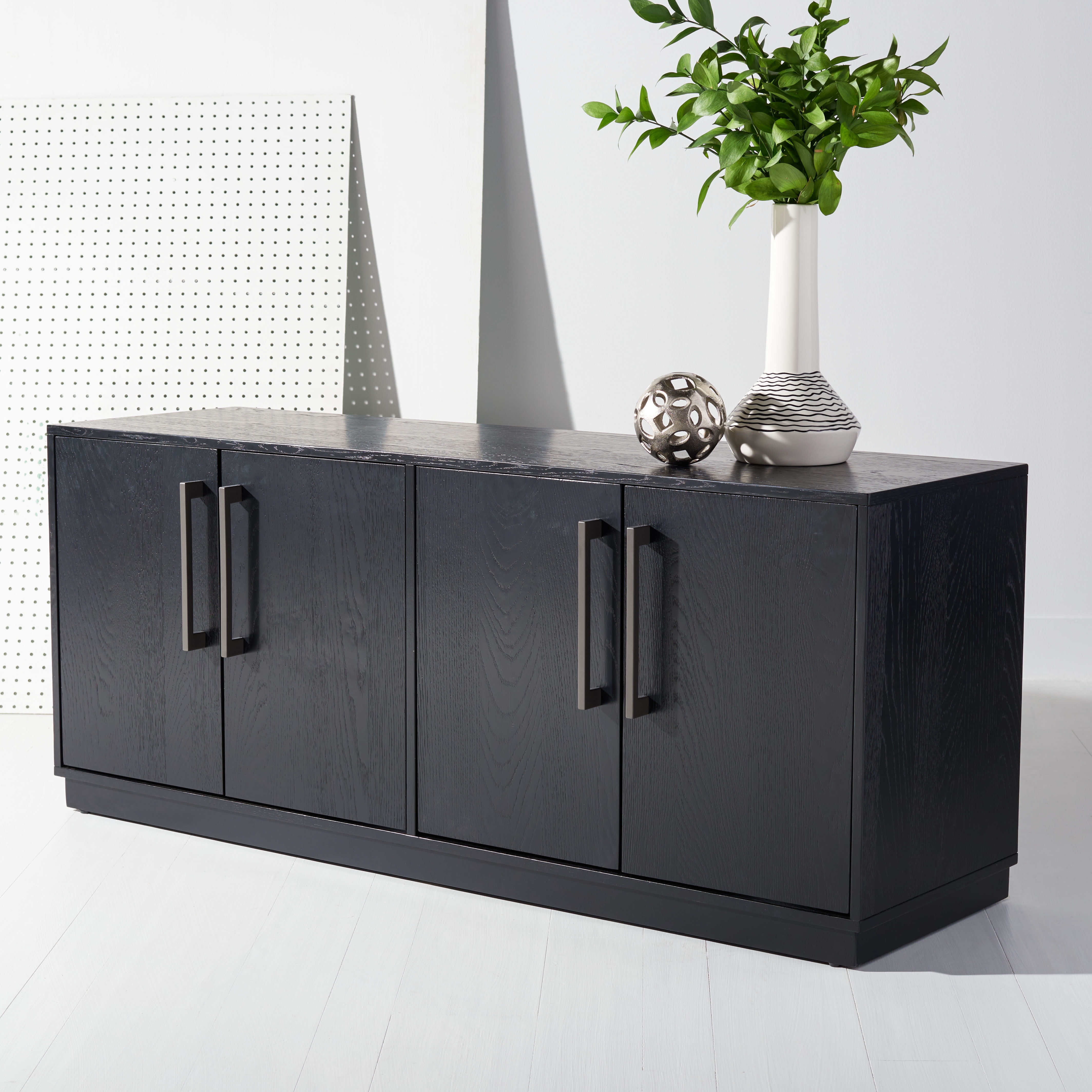 Safavieh Mallory Classic TV Stand for TVs up to 66 inch Black Durable ...