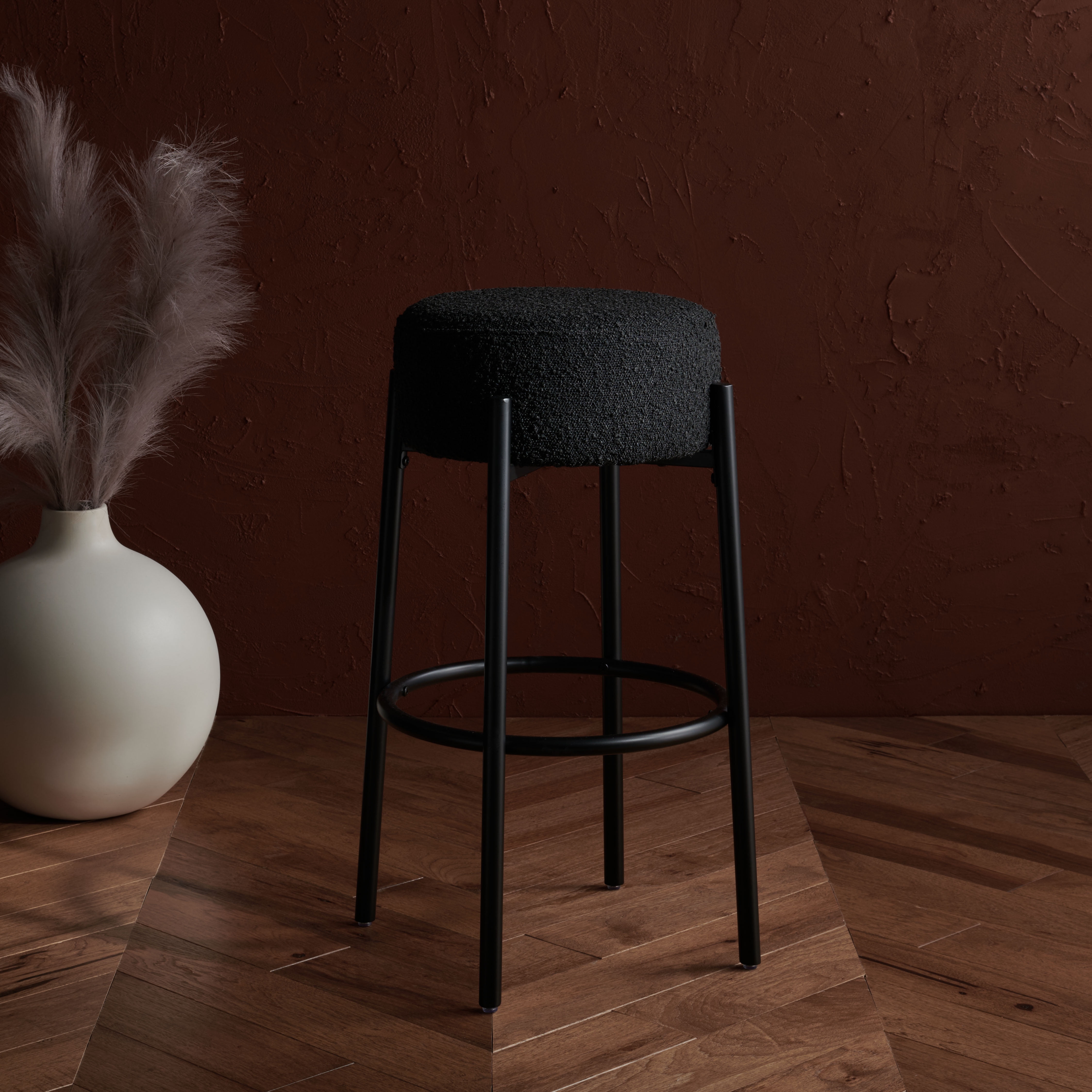 SAFAVIEH Couture Paisleigh Round Backless Bar Stool, Black - Walmart.com