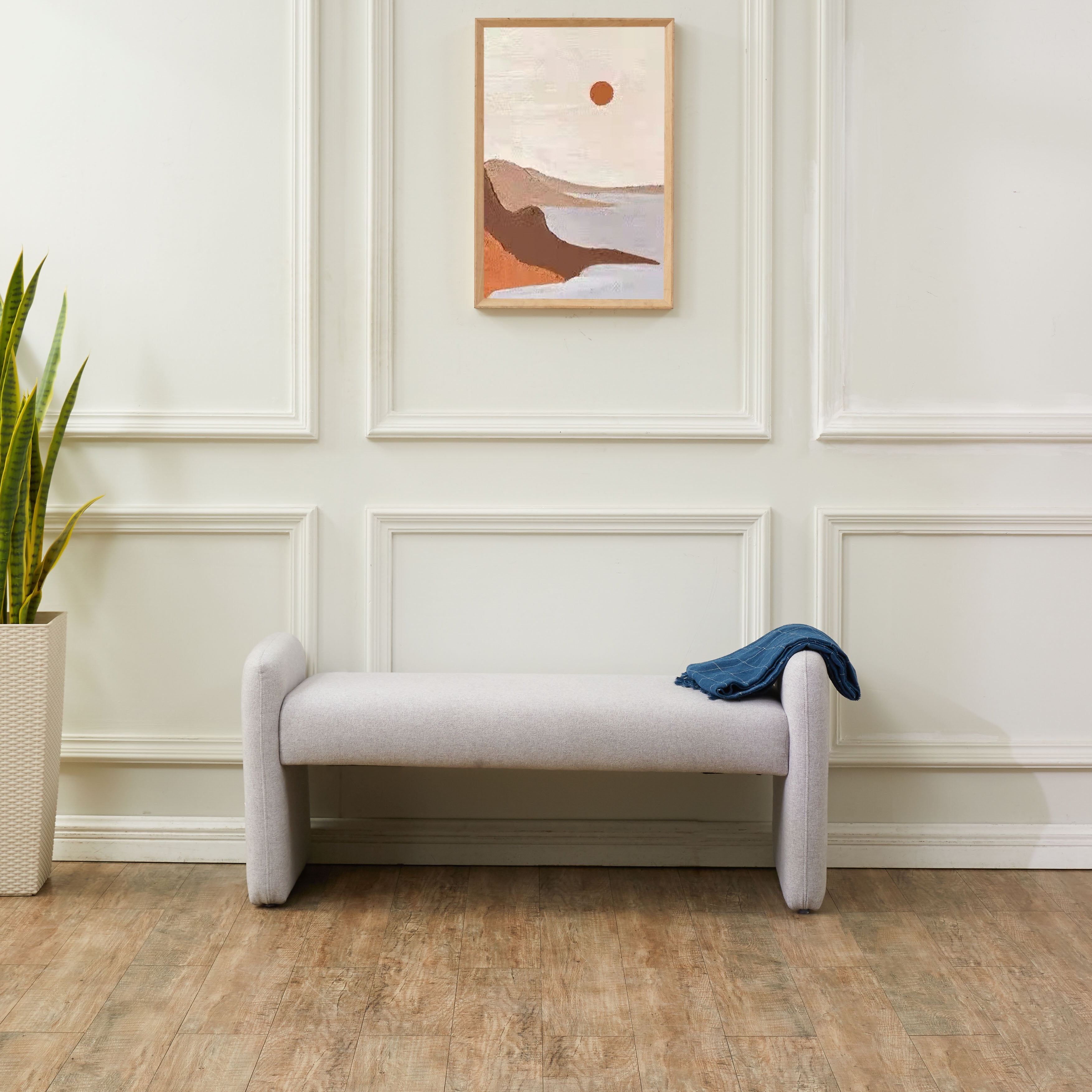 SAFAVIEH Couture Patsy Solid Felt Modern Bench, Light Grey - Walmart ...