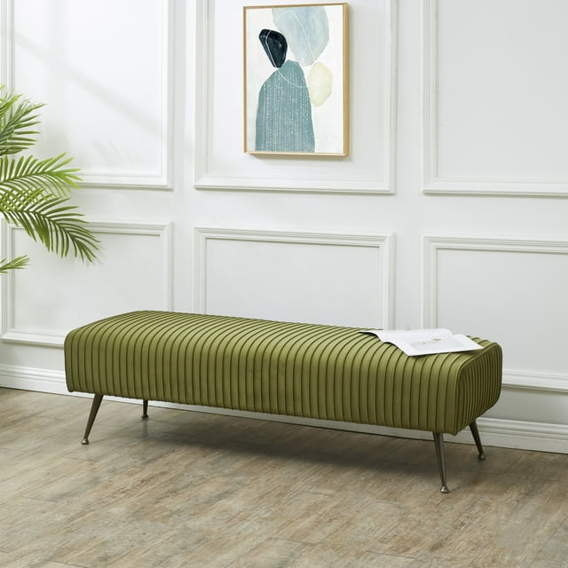 SAFAVIEH Couture Salome Solid Velvet Contemporary Bench, Olive Green ... SAFAVIEH Couture Salome Solid Velvet Contemporary Bench, Olive Green ...