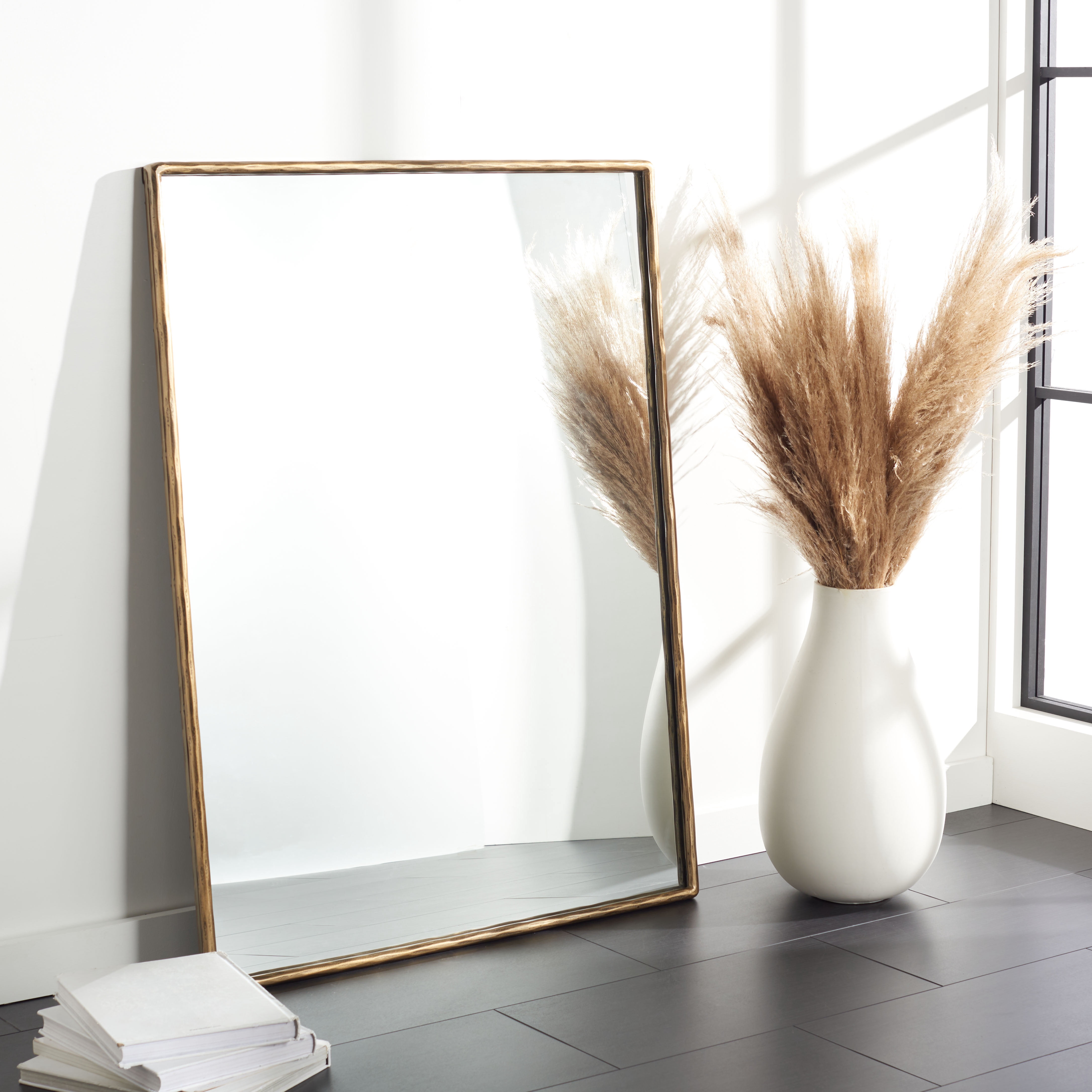 SAFAVIEH Couture Trish 36" x 48" Rectangle Mirror, Brass - Walmart.com