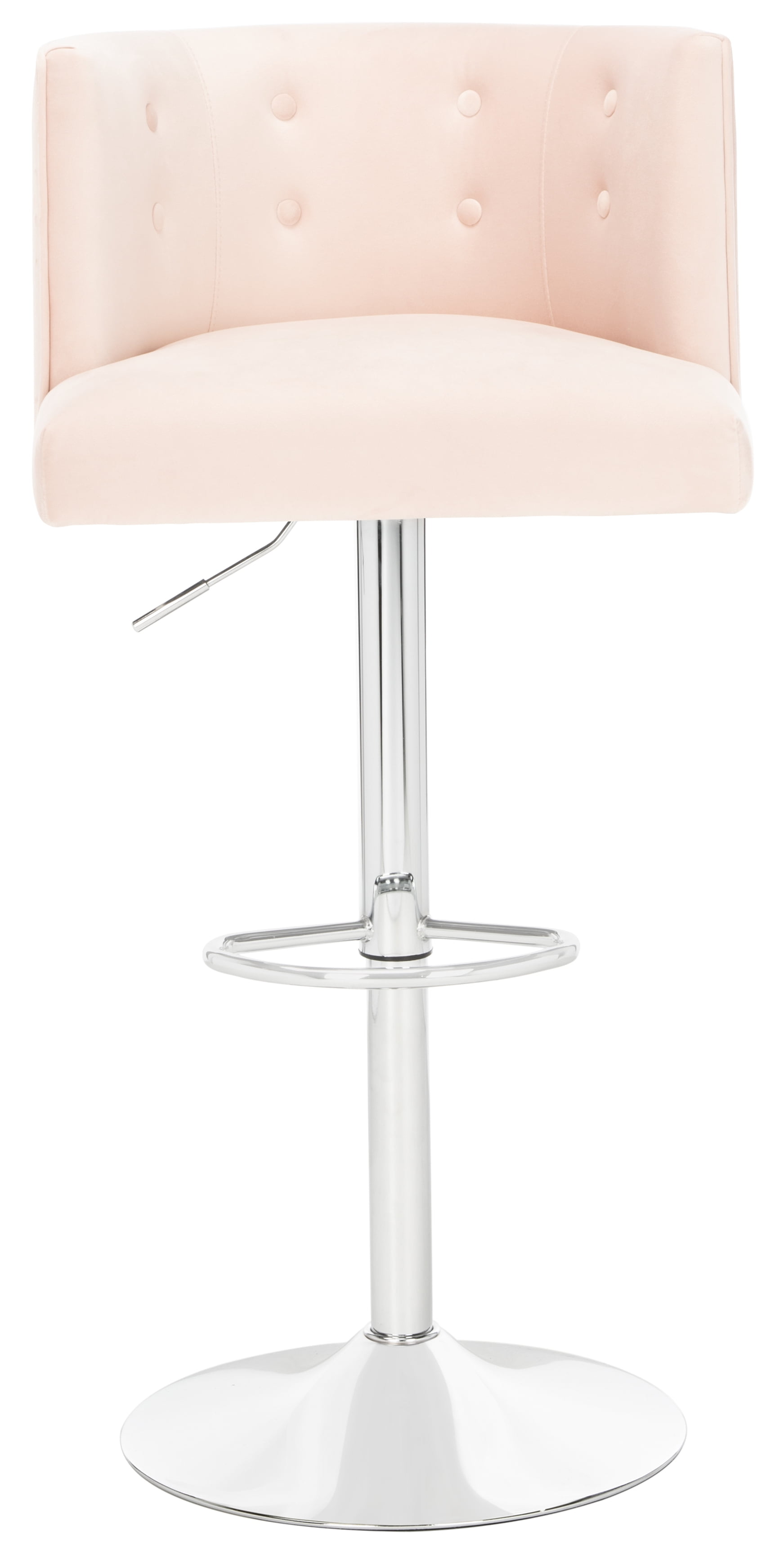 SAFAVIEH Couture Zayna Square Adjustable Mid Back Bar Stool, Light Pink ...