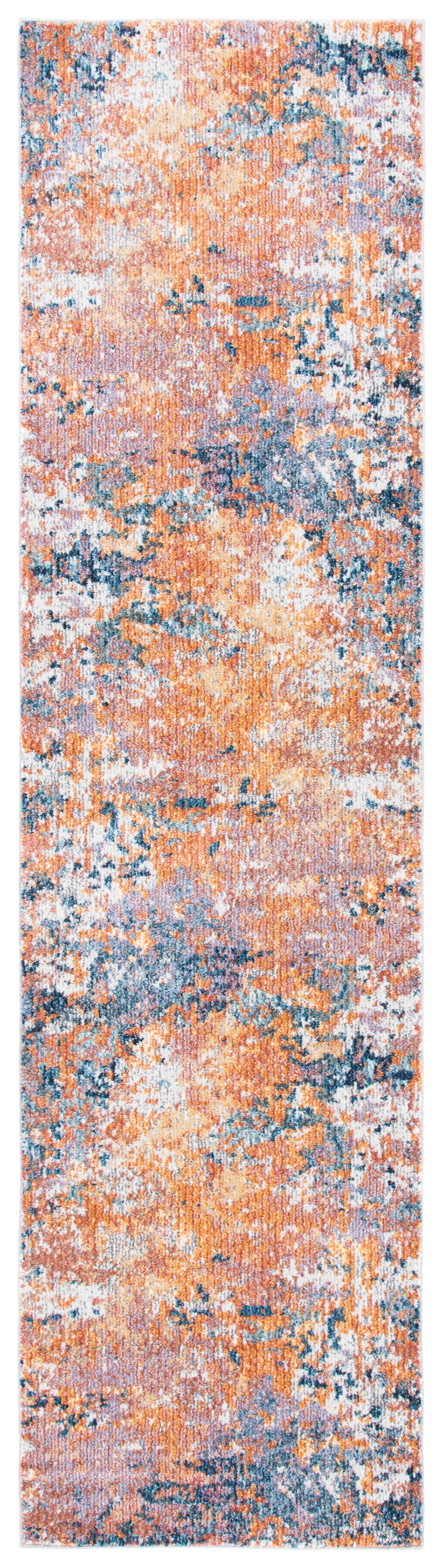 SAFAVIEH Crystal Corrine Abstract Runner Rug, Gold/Blue, 2'4" x 9 ...