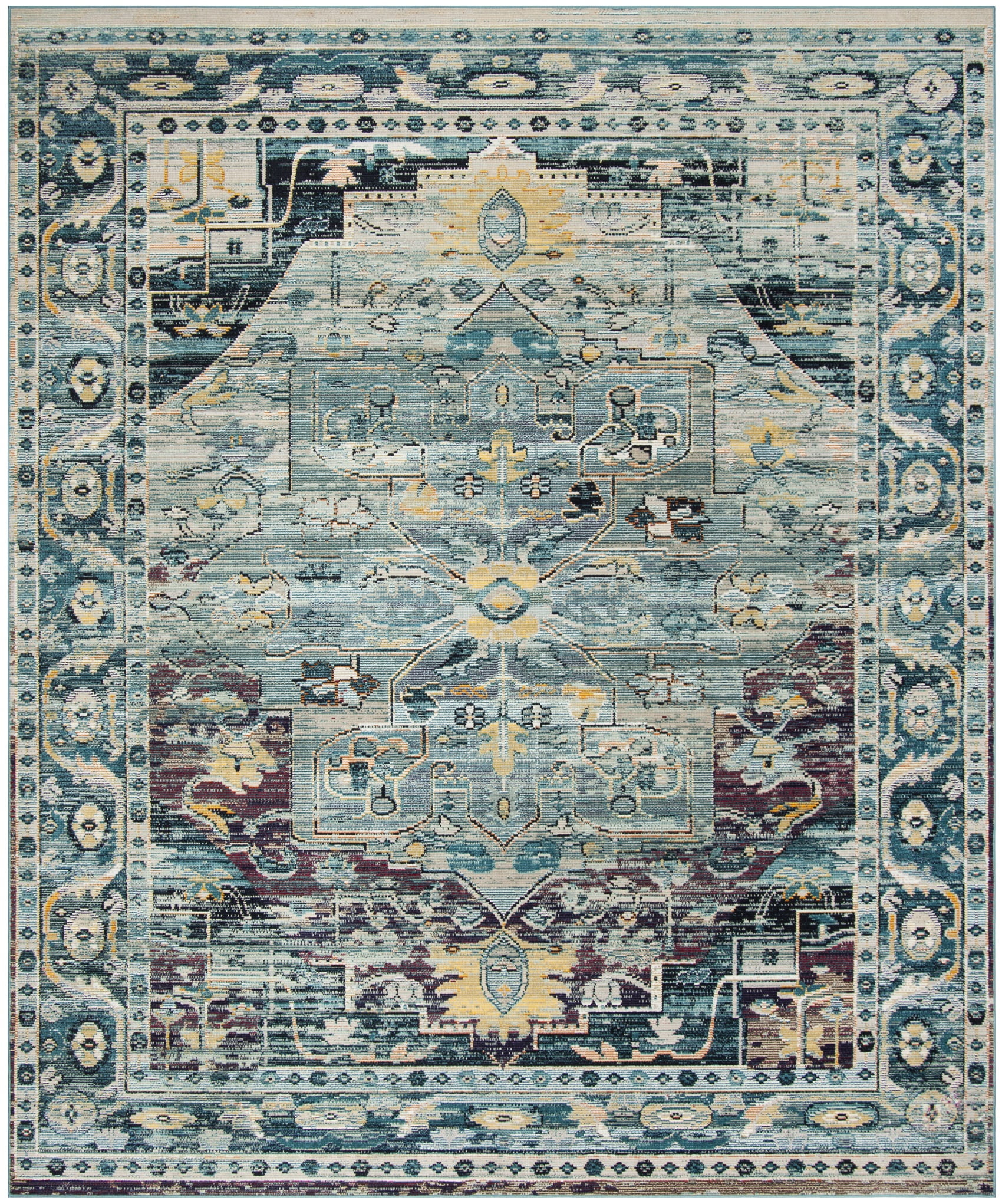 SAFAVIEH Crystal Jonette Traditional Area Rug, Teal/Purple, 10' x 14 ...
